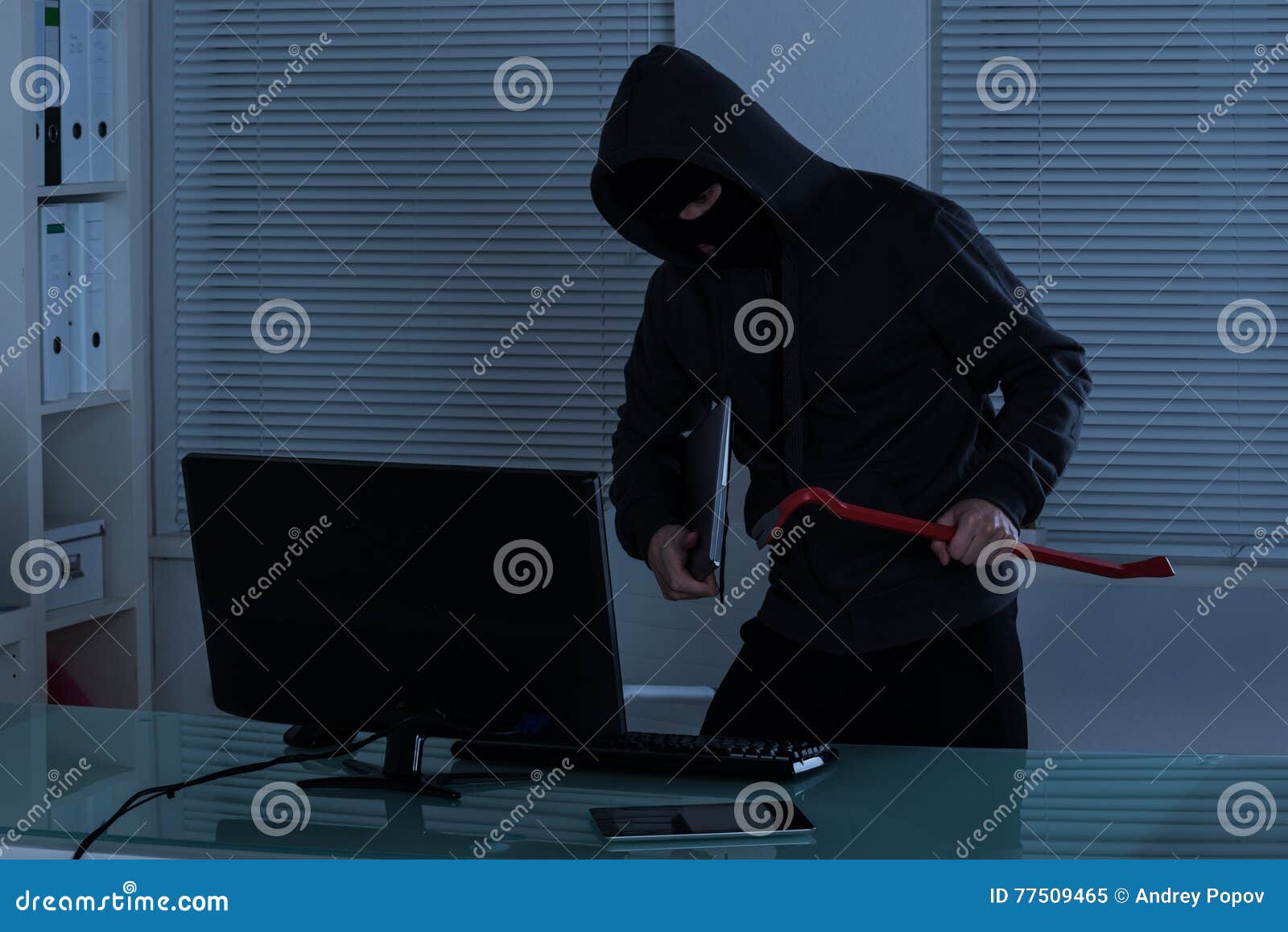 Thief Stealing Laptop stock image. Image of house, home - 77509465