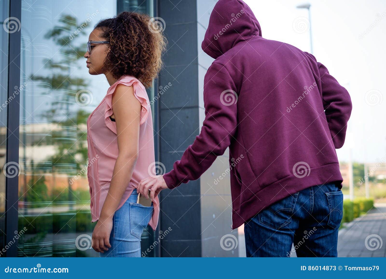 Thief Stealing the Mobile Phone Stock Image - Image of purse, looting ...