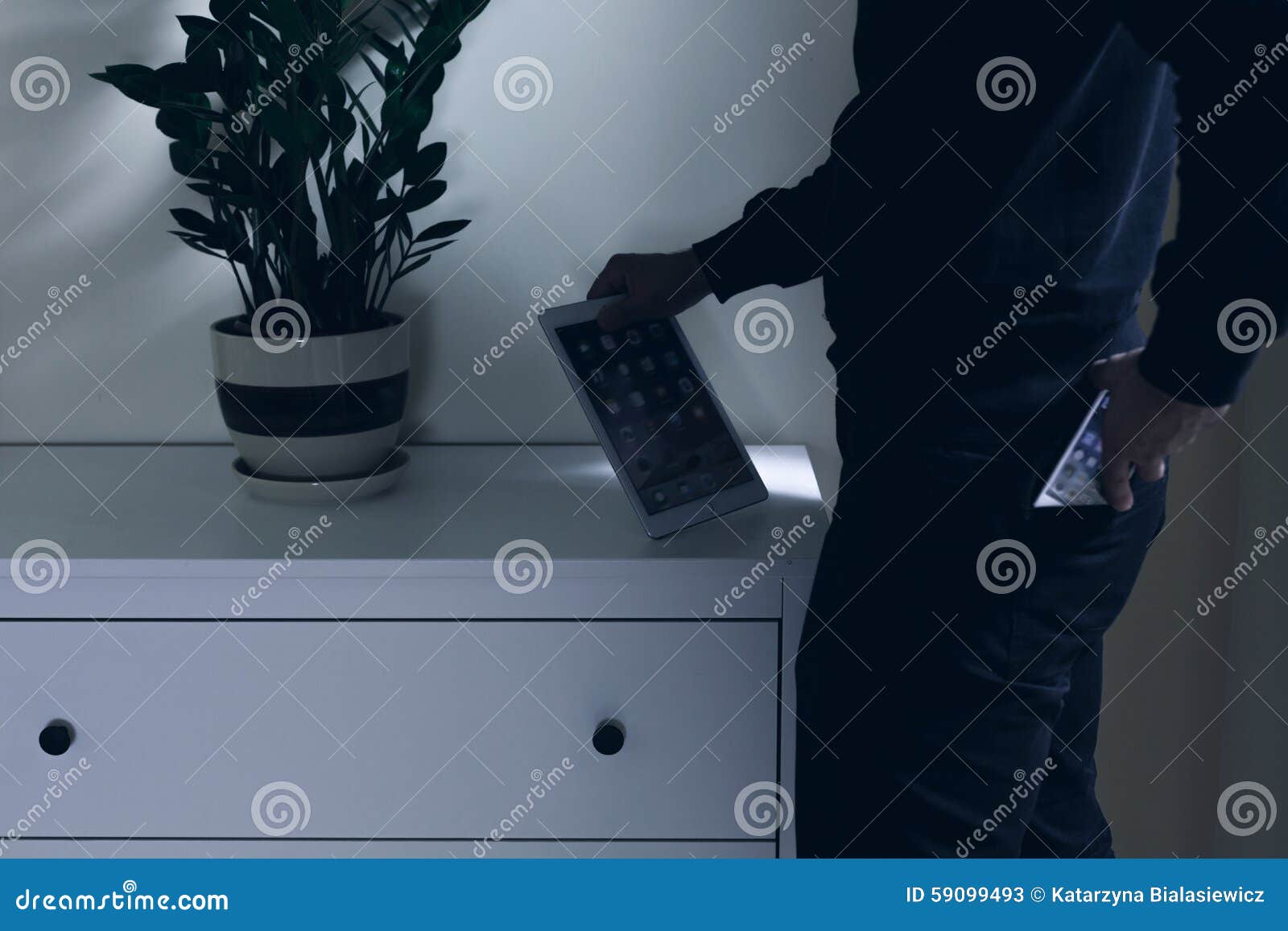 Thief stealing tablet stock image. Image of digital, tablet - 59099493