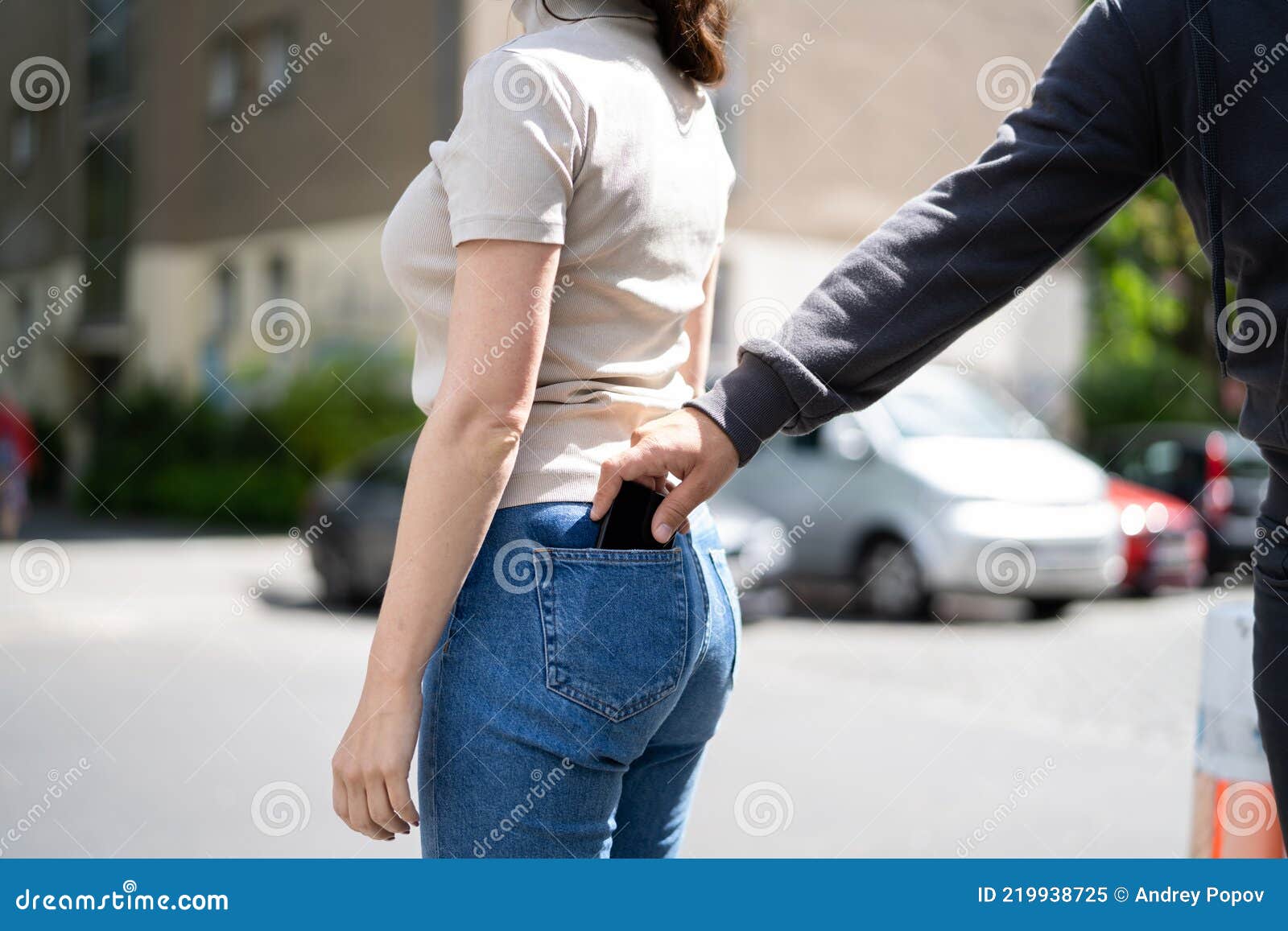Thief Stealing Wallet from Pocket. Robbery Stock Image - Image of ...