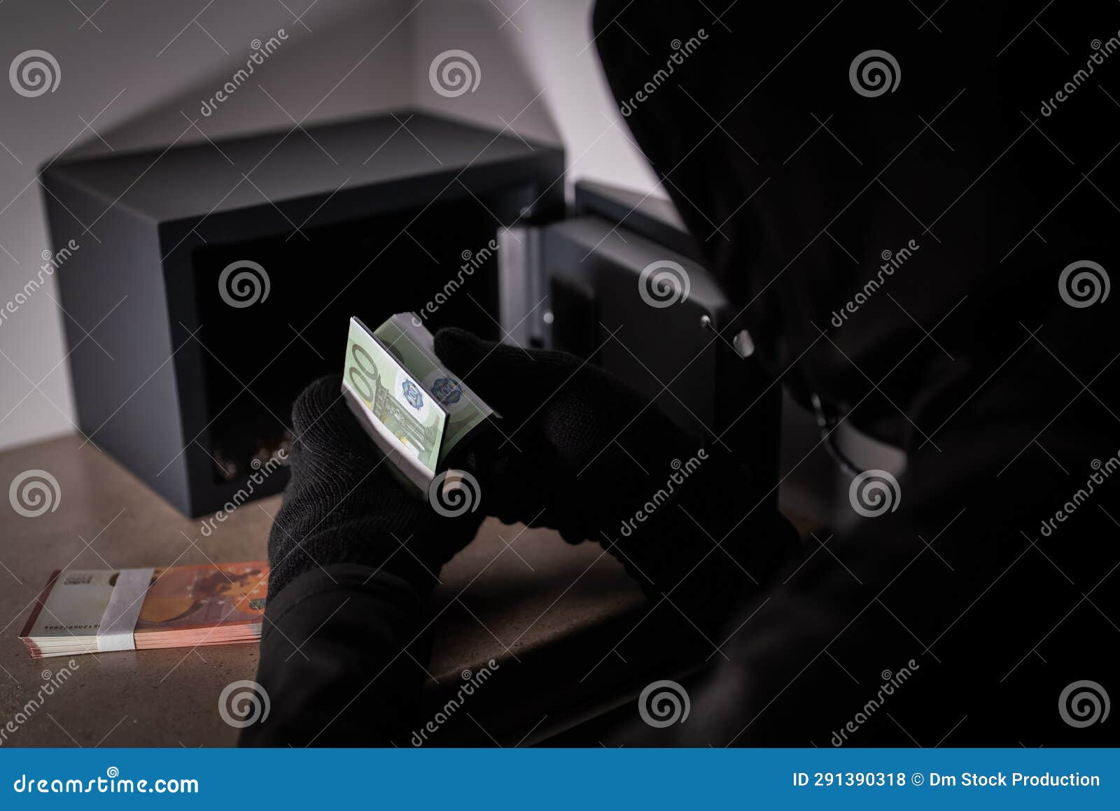 Thief Steals Money from Safe Stock Photo - Image of cash, stealing ...