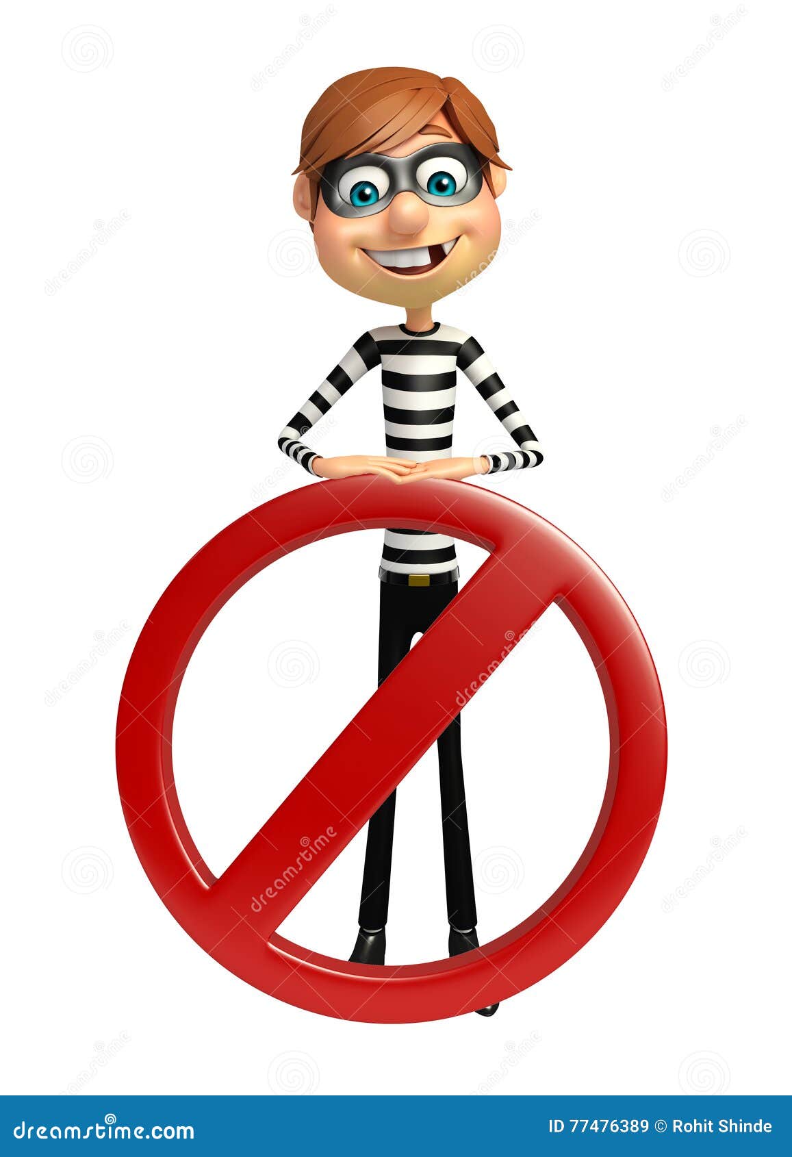 Thief with Stop sign stock illustration. Illustration of crime - 77476389