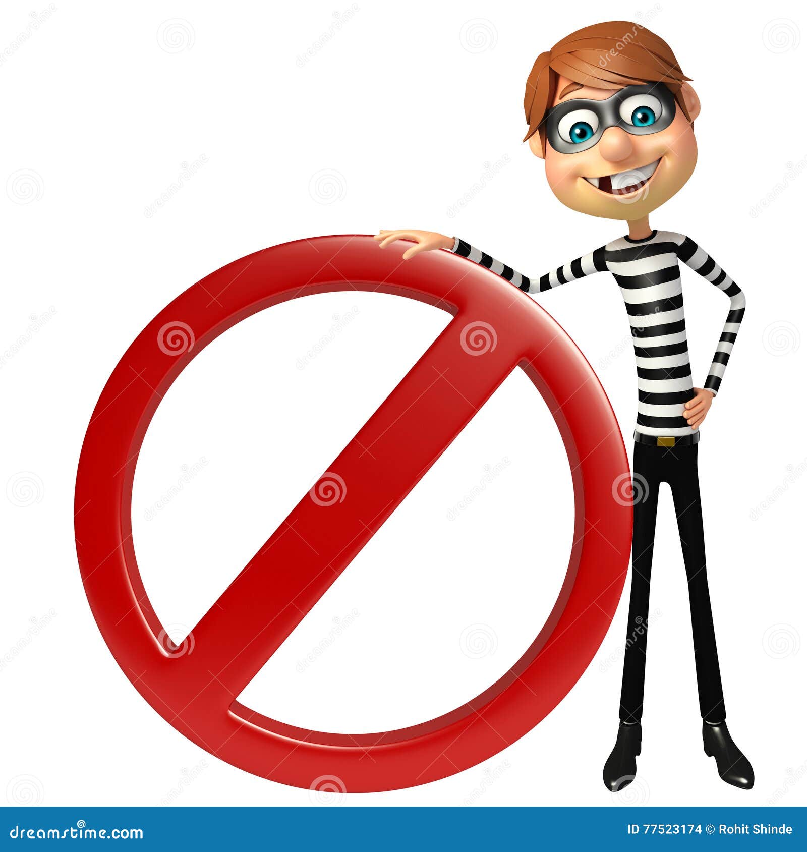 Thief with Stop sign stock illustration. Illustration of loafer - 77523174