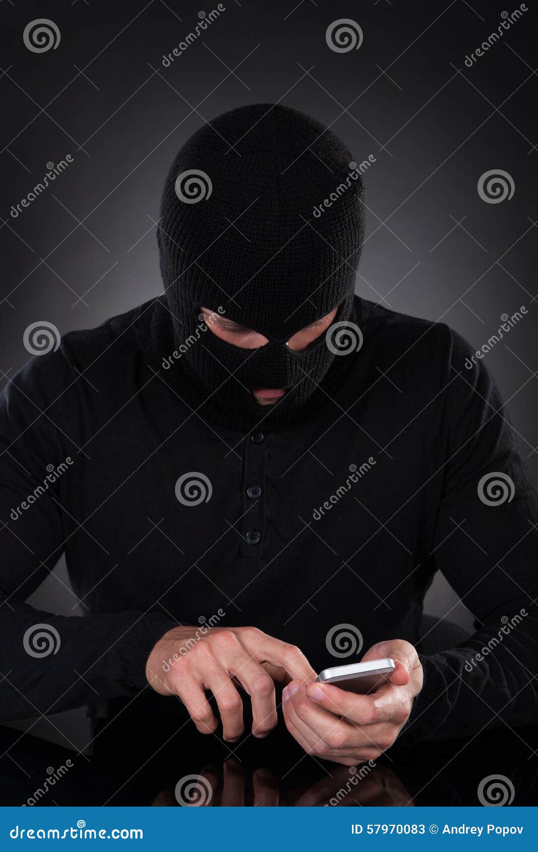Thief Trying To Access a Stolen Mobile Phone Stock Image - Image of ...