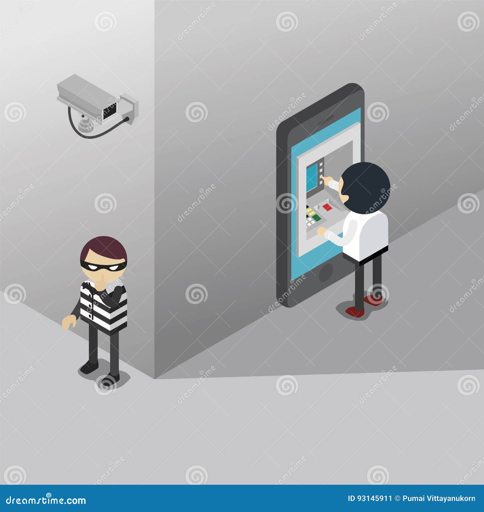 Thief Trying To Steal Money Stock Vector - Illustration of medium ...