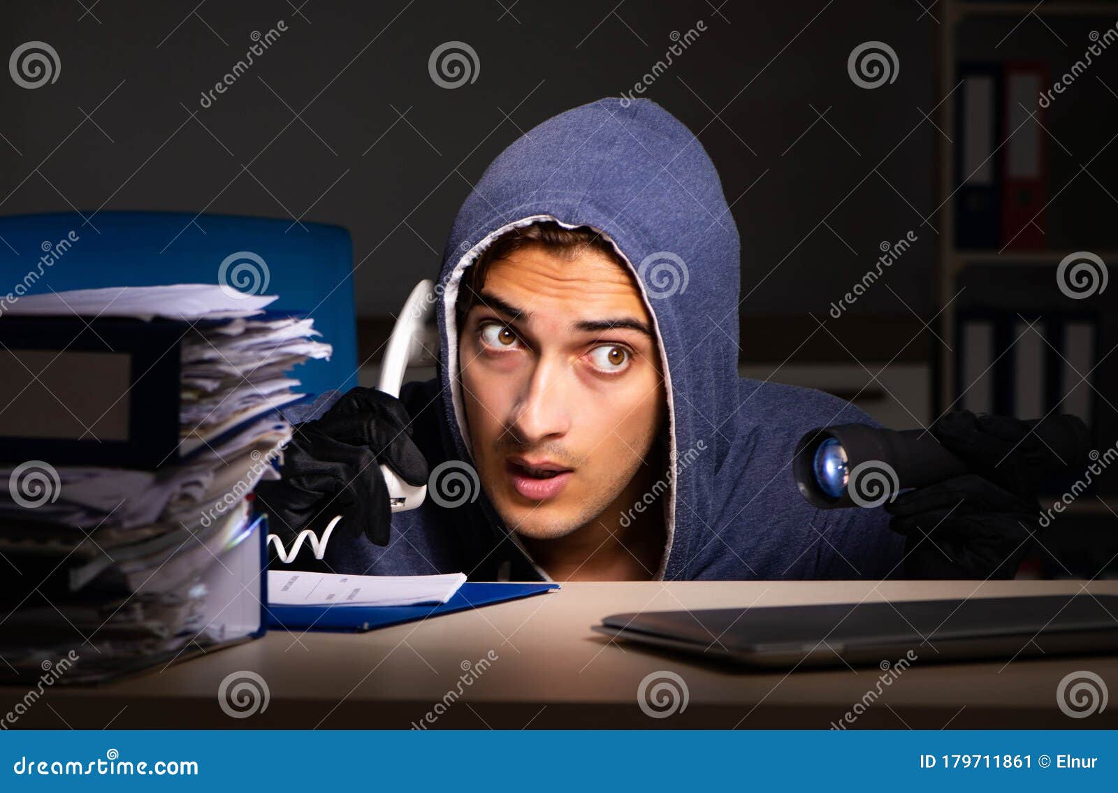 Thief Trying To Steal Personal Data in Identity Theft Concept Stock ...