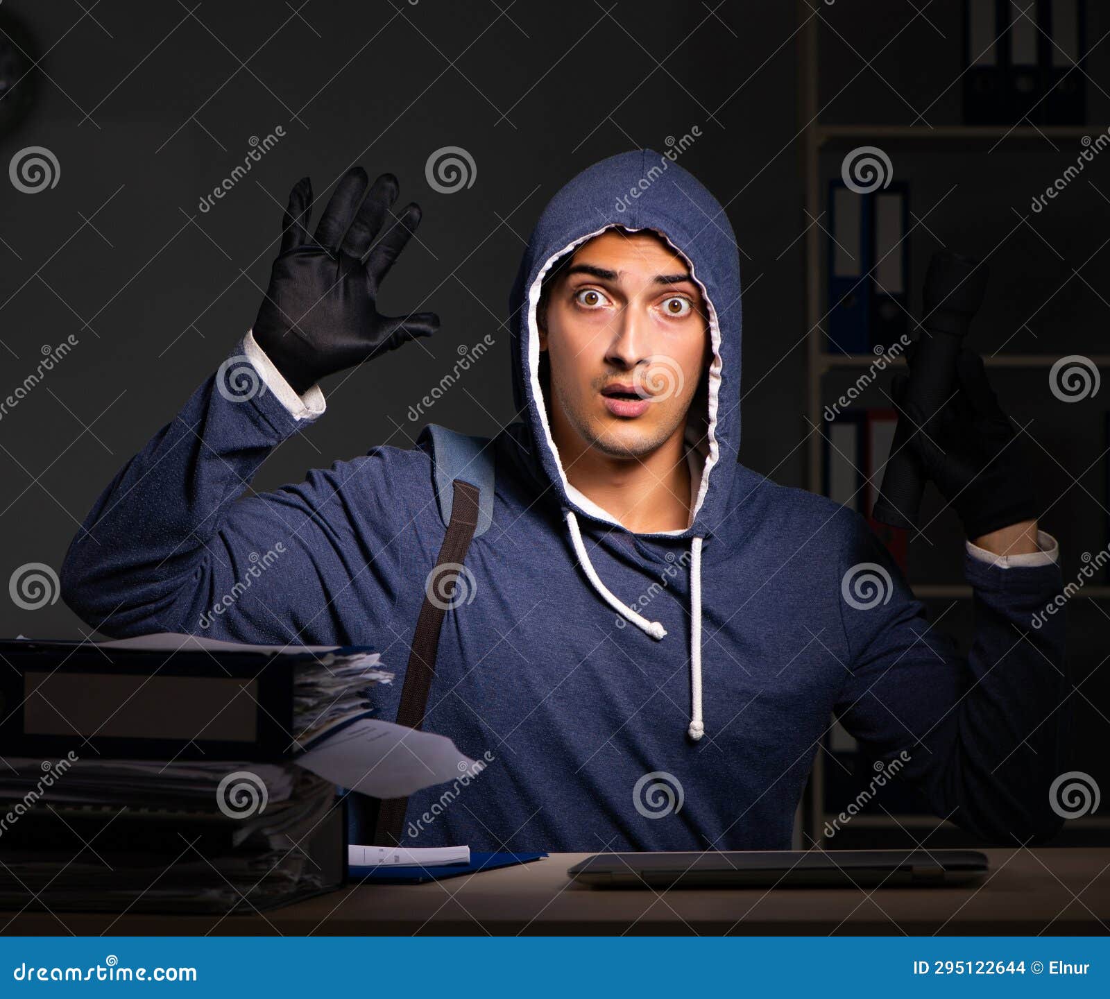 Thief Trying To Steal Personal Data in Identity Theft Concept Stock ...