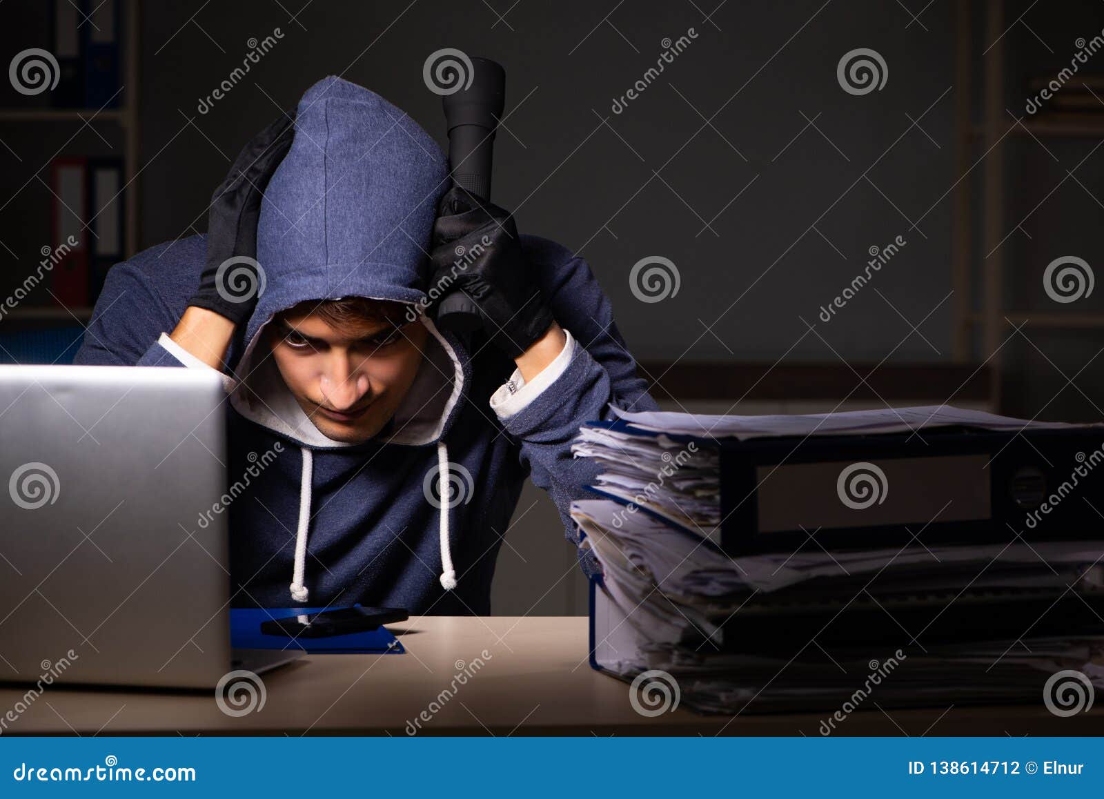 The Thief Trying To Steal Personal Data In Identity Theft Concept Stock