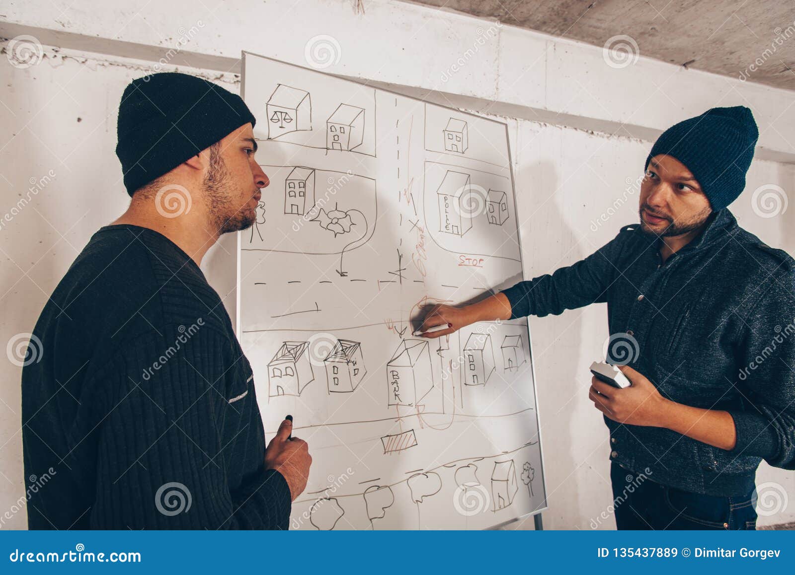 Thiefs Making a Robbery Plan Stock Image - Image of planning, money ...