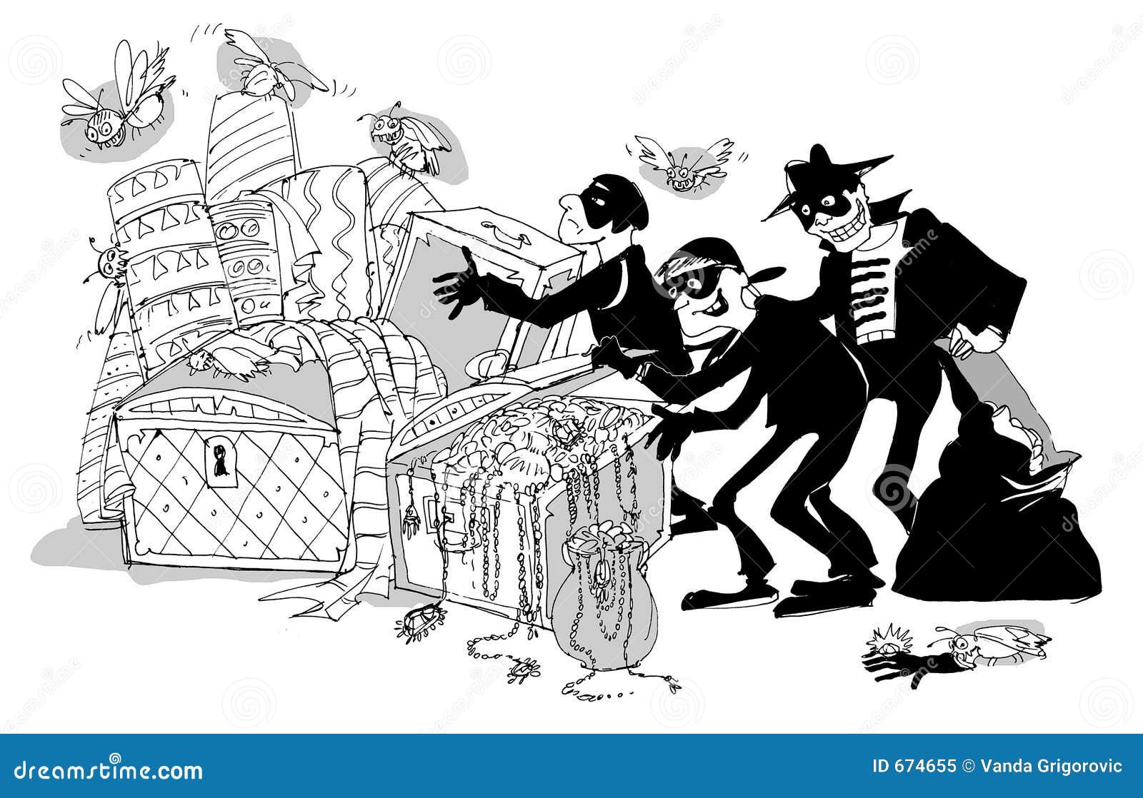 Thieves stock illustration. Illustration of beads, domino - 674655