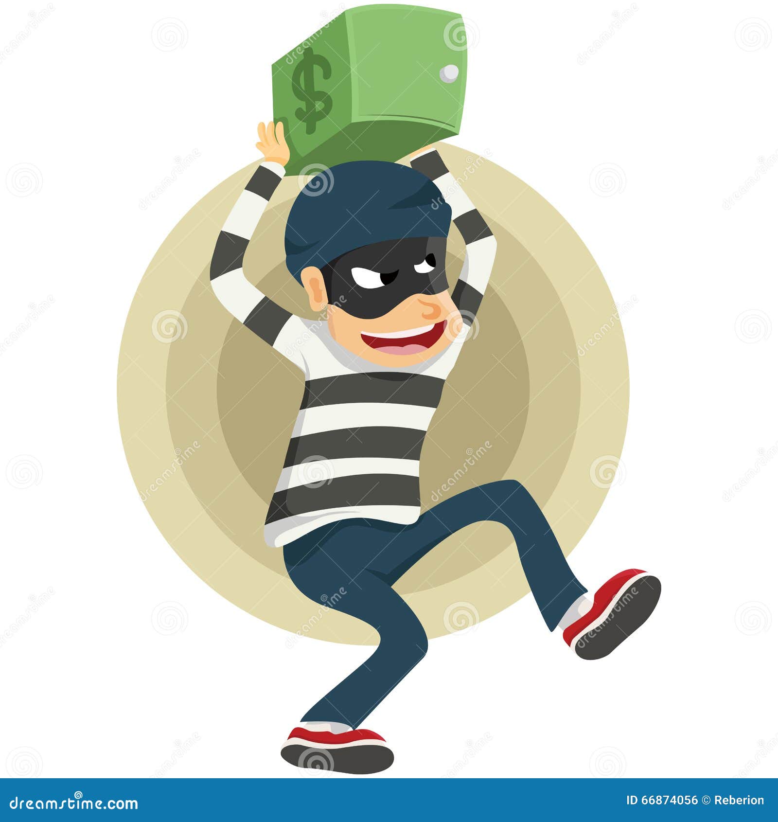Thieves Run Away with Safe Deposit Box Stock Vector - Illustration of ...