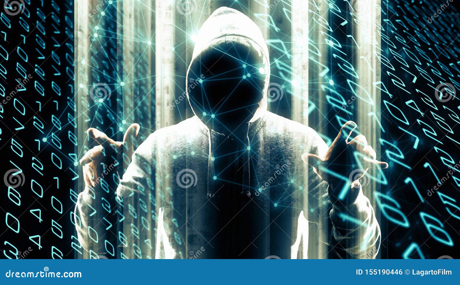 Thieving in Cyberspace, Hacker and Computer Code Stock Photo - Image of ...