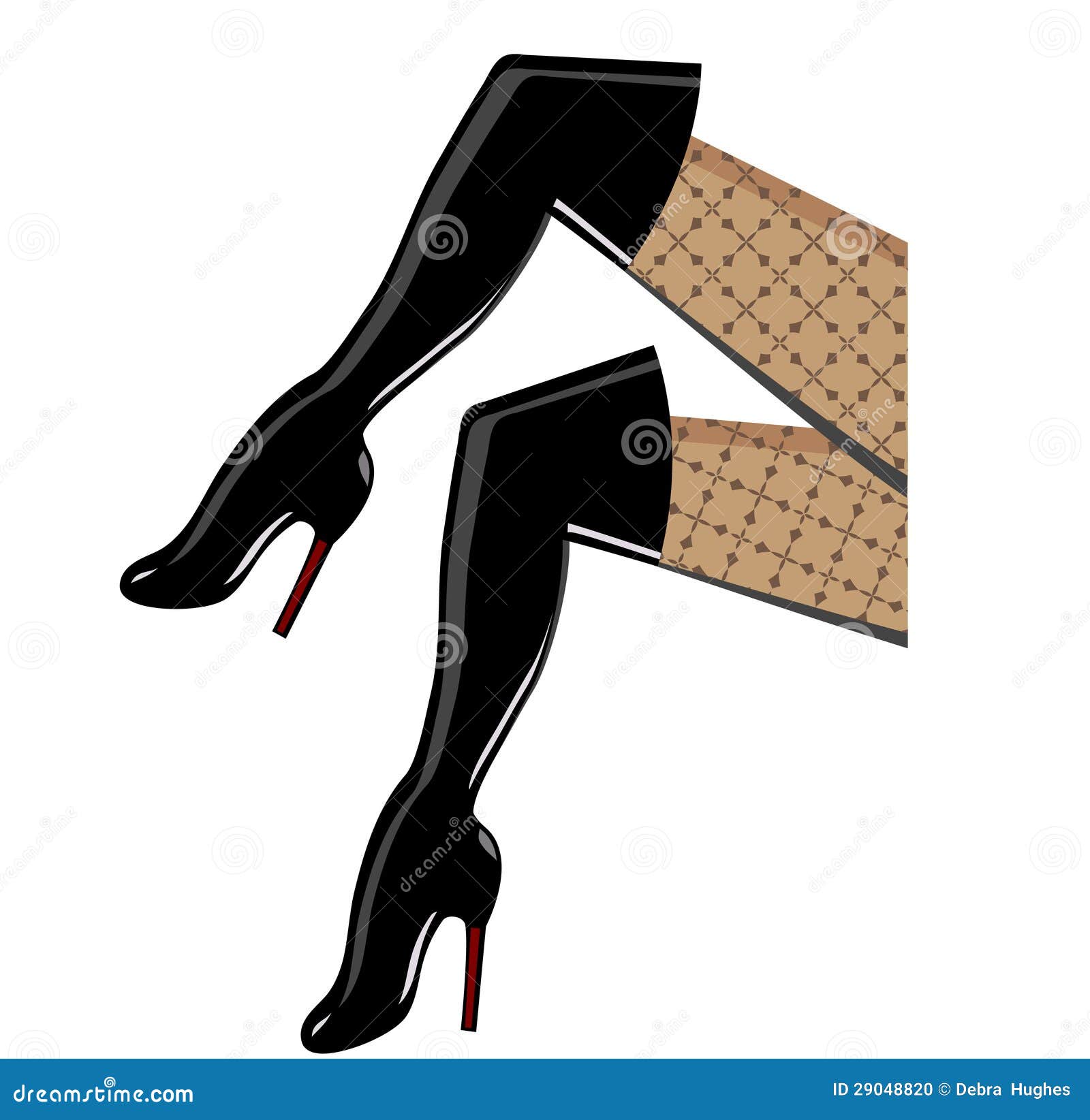 Thigh high boots stock vector. Illustration of action - 29048820