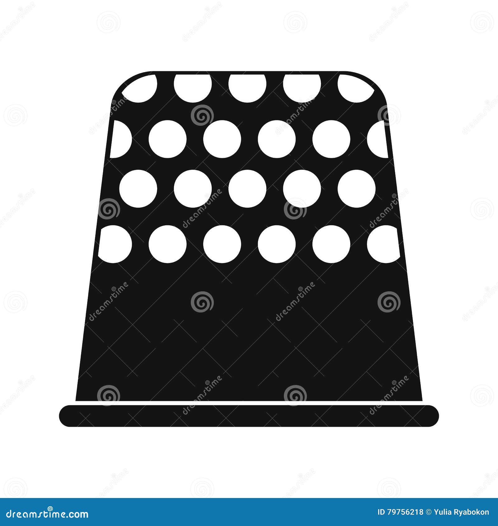 Thimble Black Icon. Tailor Tool. Sewing Symbol Vector Illustration ...