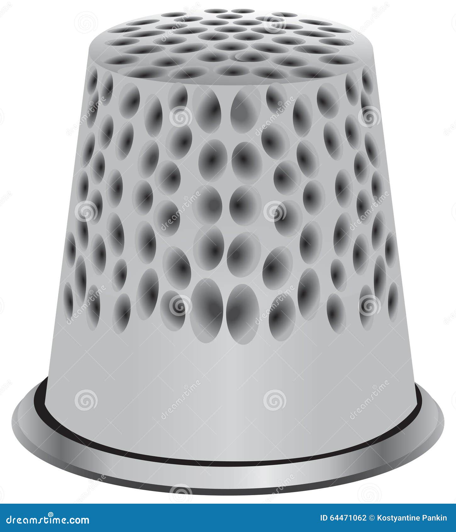 Thimble For Sewing. Hand Drawn Illustration Converted To Vector ...