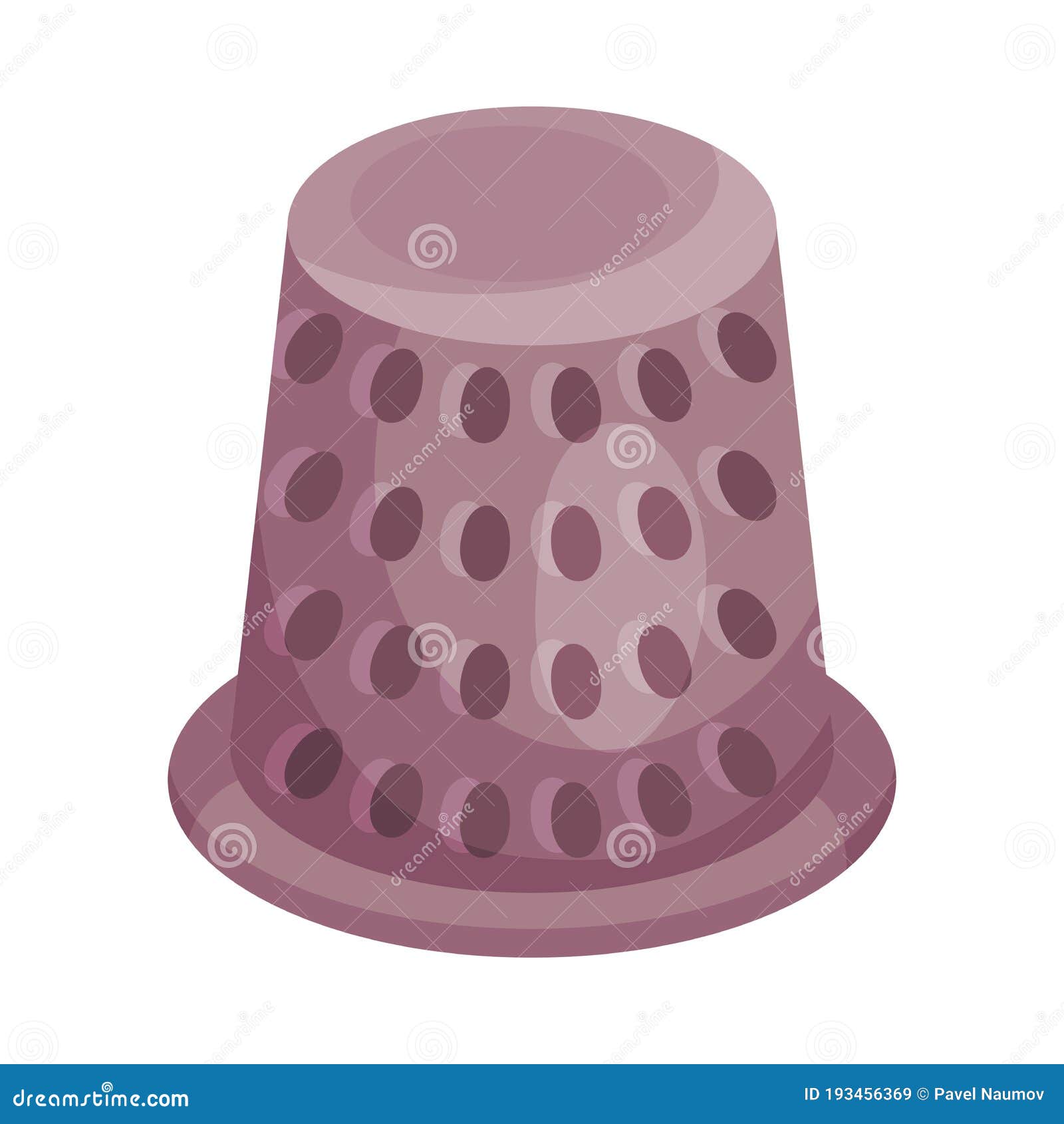 Thimble with Holes for Finger Protection Sewing Accessory Vector ...