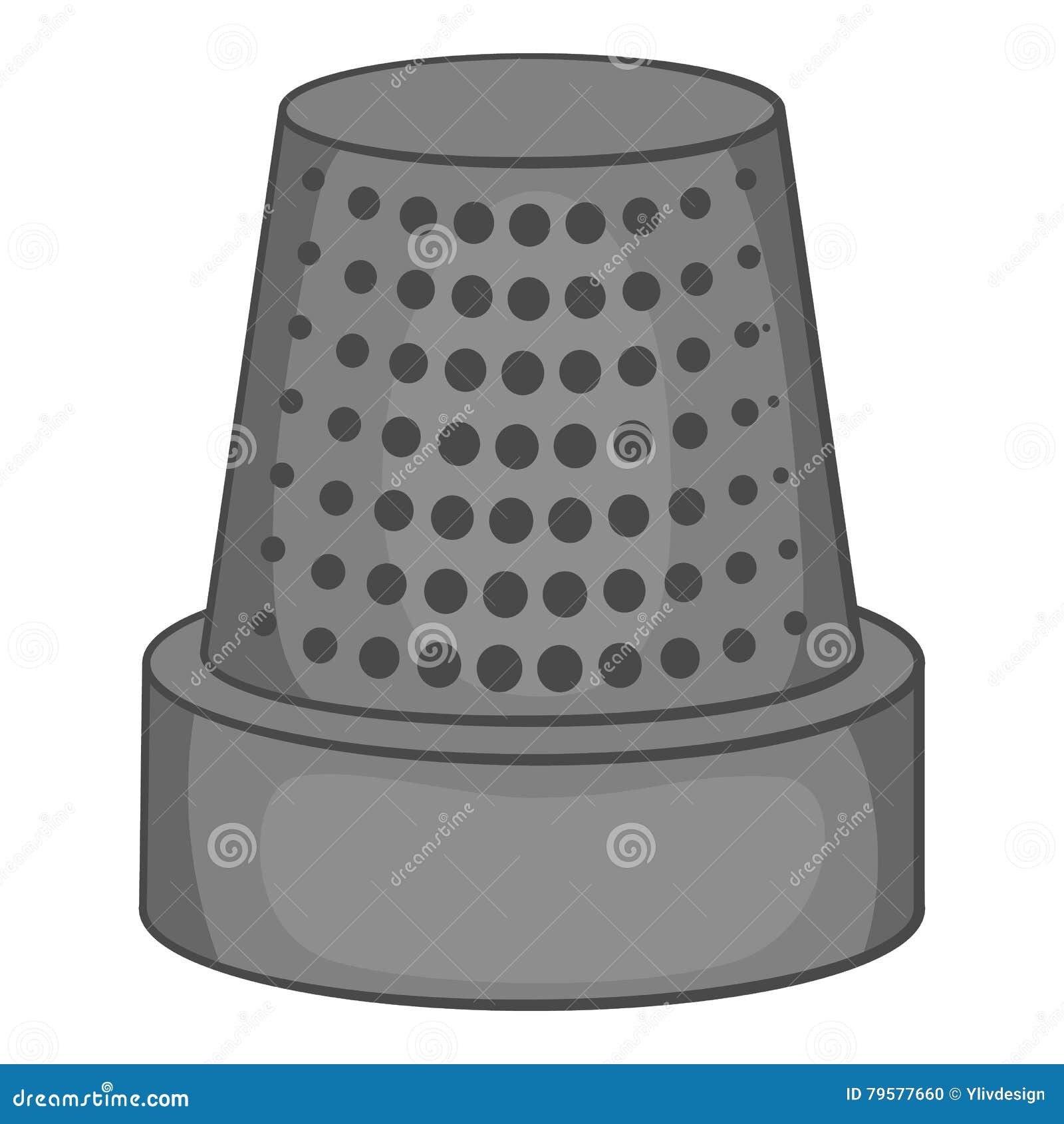 Thimble Icon, Black Monochrome Style Stock Vector - Illustration of ...