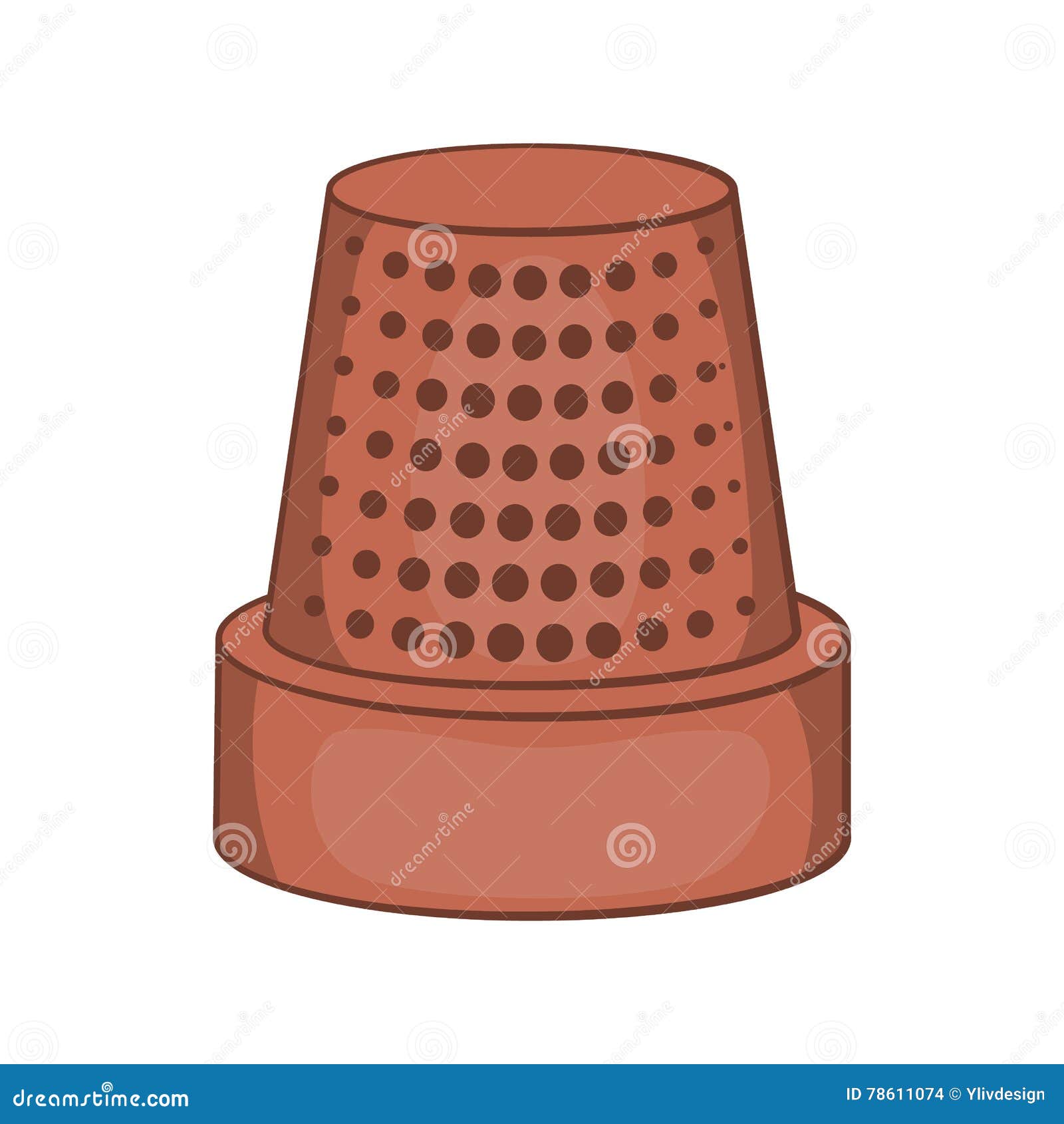 Thimble Icon, Cartoon Style Stock Vector - Illustration of closeup ...