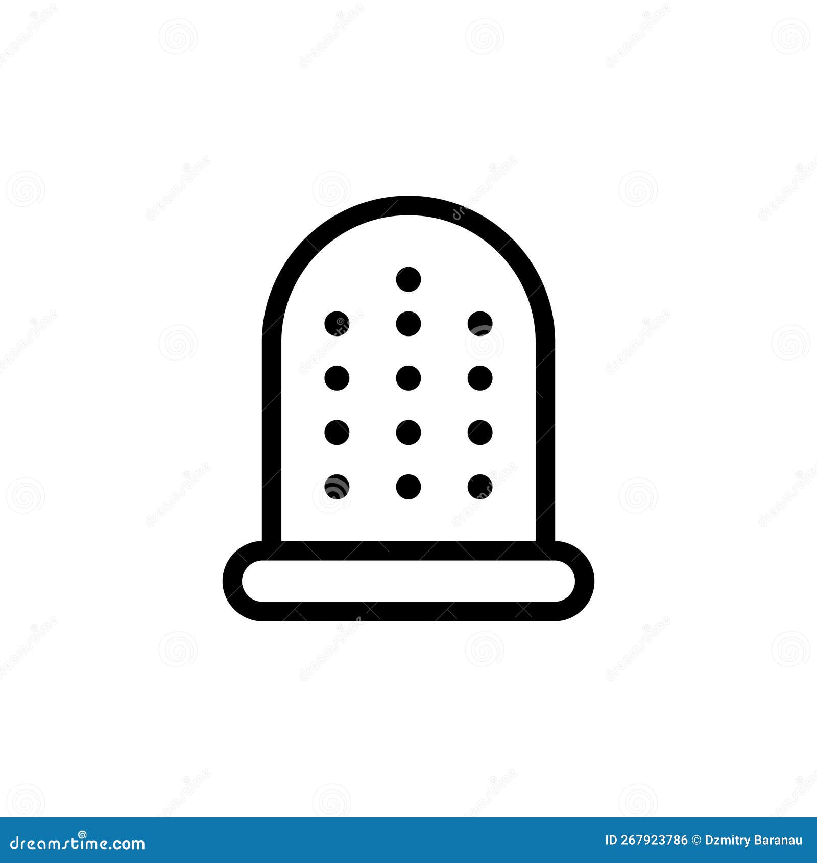 Thimble Icon Line Isolated on White Background. Black Flat Thin Icon on ...