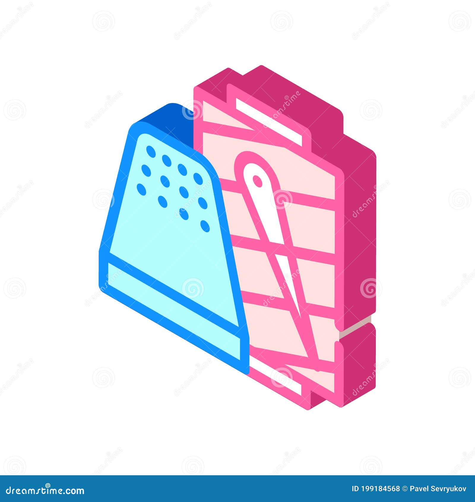 Thimble with Thread Isometric Icon Vector Illustration Stock Vector ...
