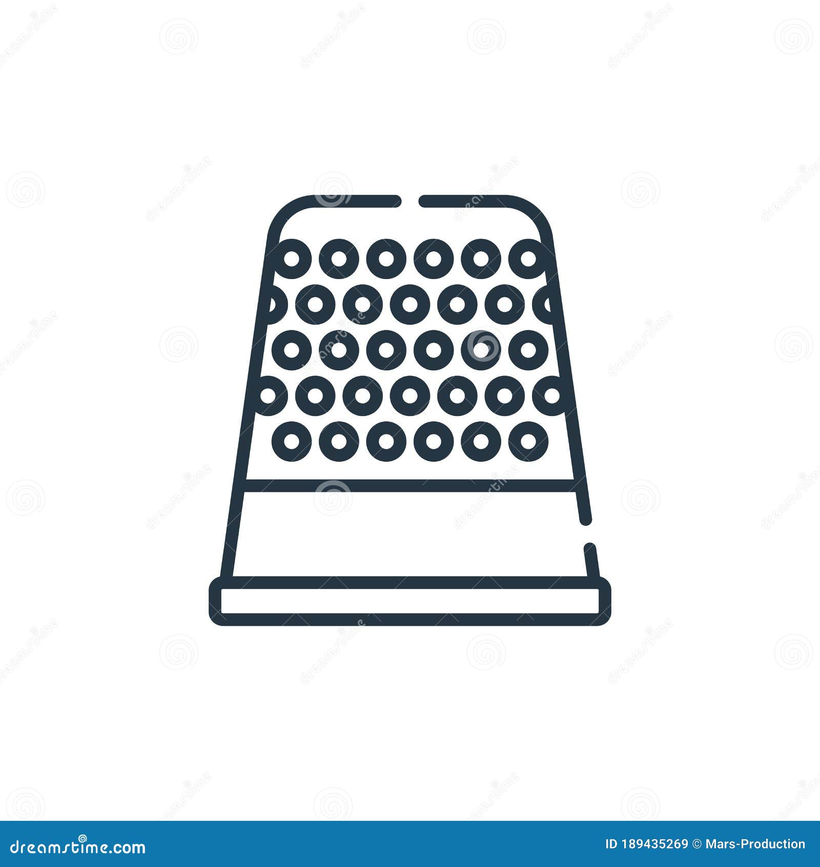 Thimble Vector Icon Isolated on White Background. Outline, Thin Line ...
