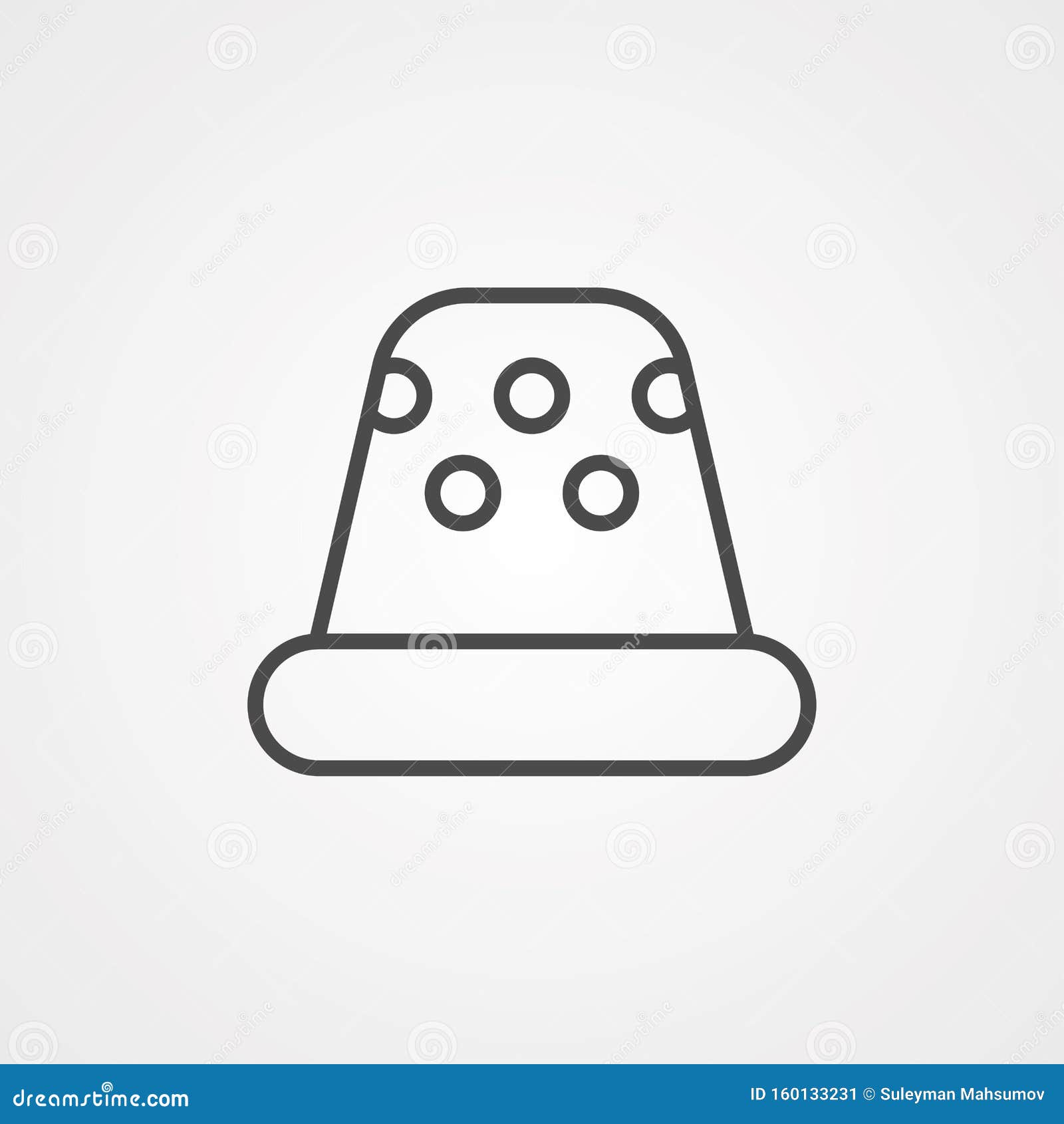 Thimble Vector Icon Sign Symbol Stock Illustration - Illustration of ...