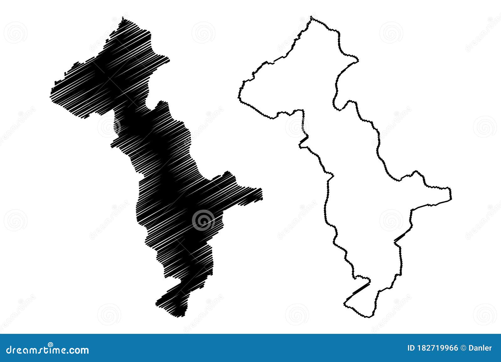Thimphu District Districts of Bhutan, Kingdom of Bhutan Map Vector ...