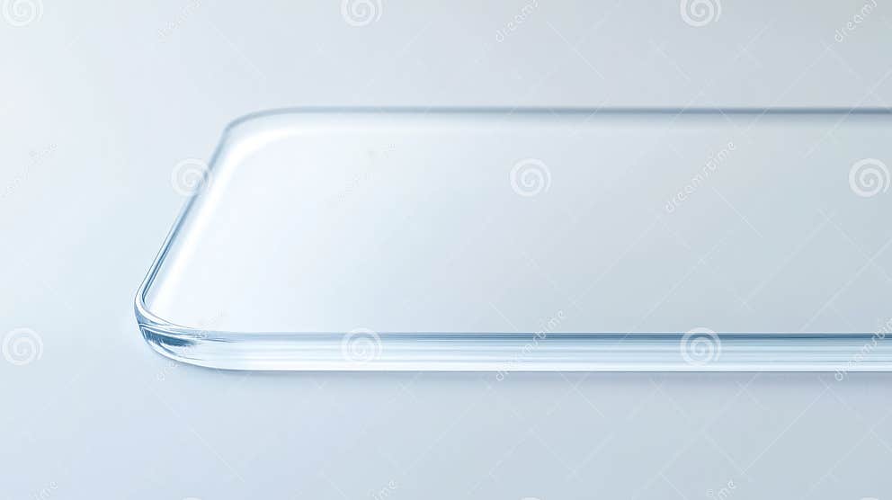 Thin Acrylic Sheet with Rounded Corners Resting on White Surface Stock ...