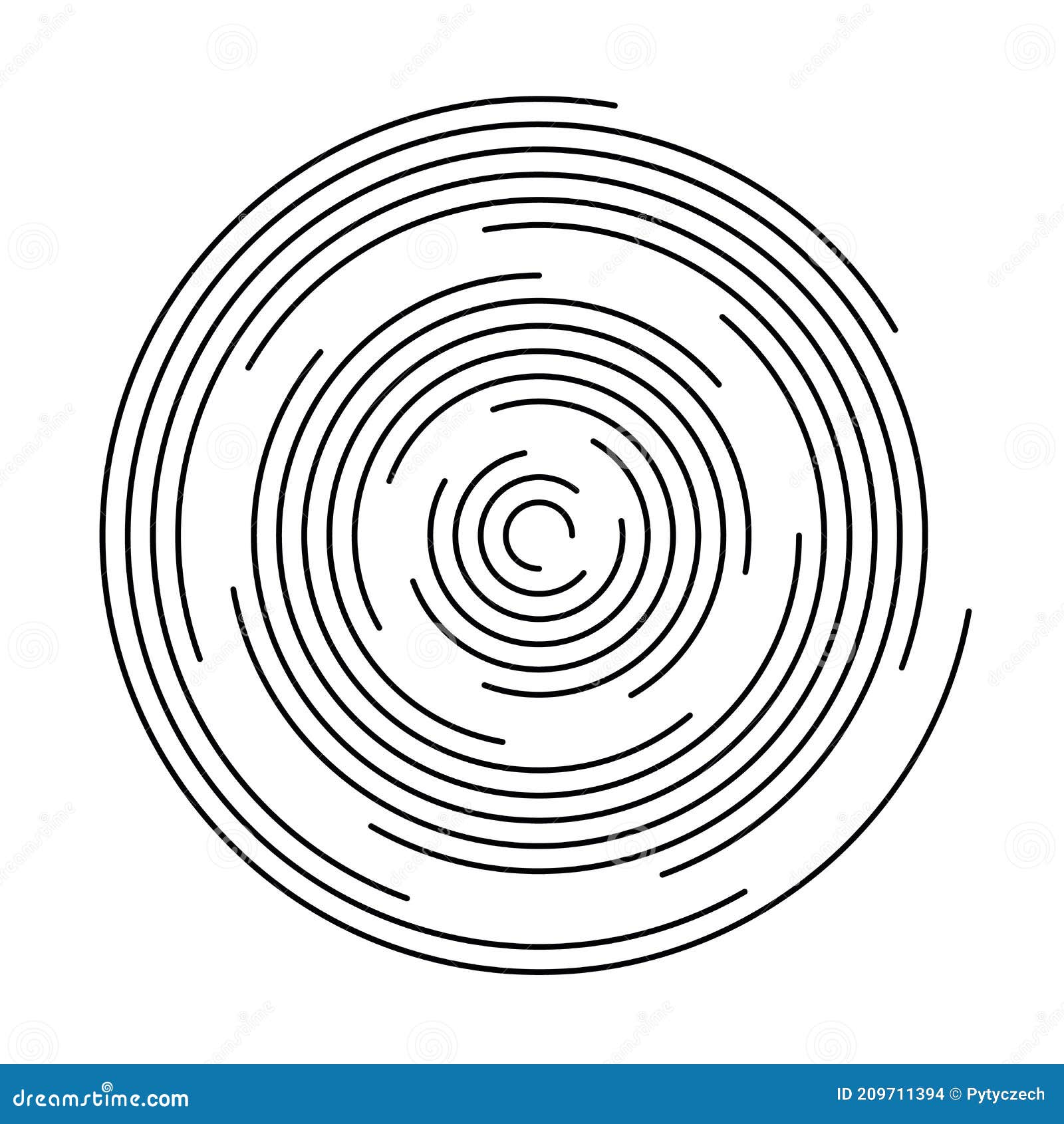 Thin black line vortex stock vector. Illustration of radial - 209711394