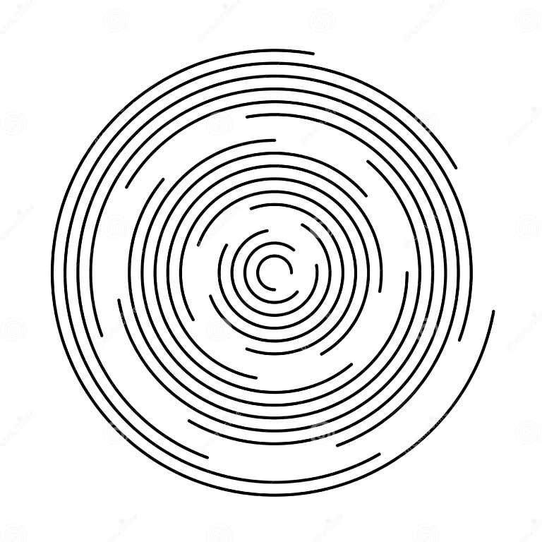 Thin black line vortex stock vector. Illustration of radial - 209711394