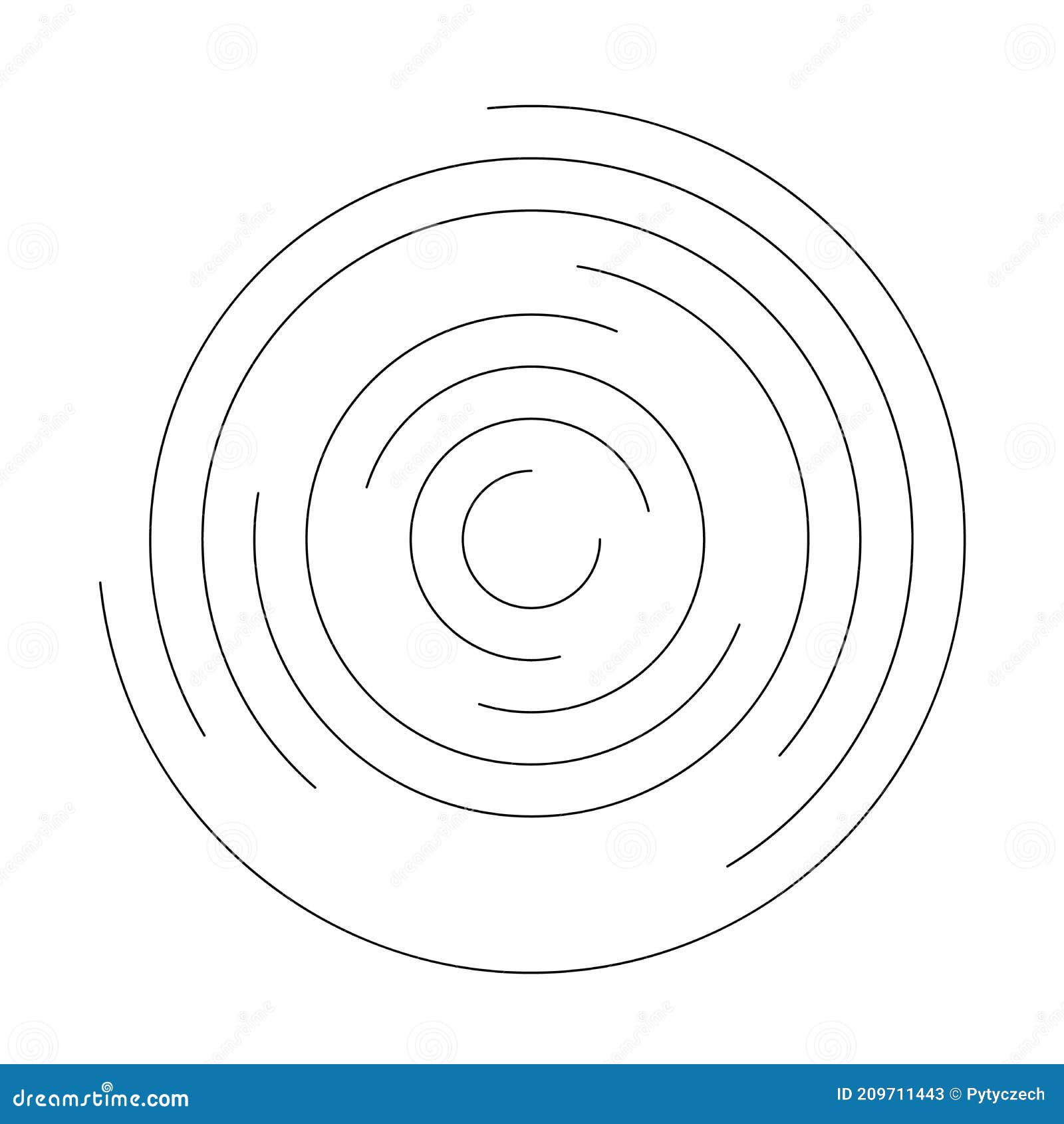 Thin black line vortex stock vector. Illustration of circle - 209711443
