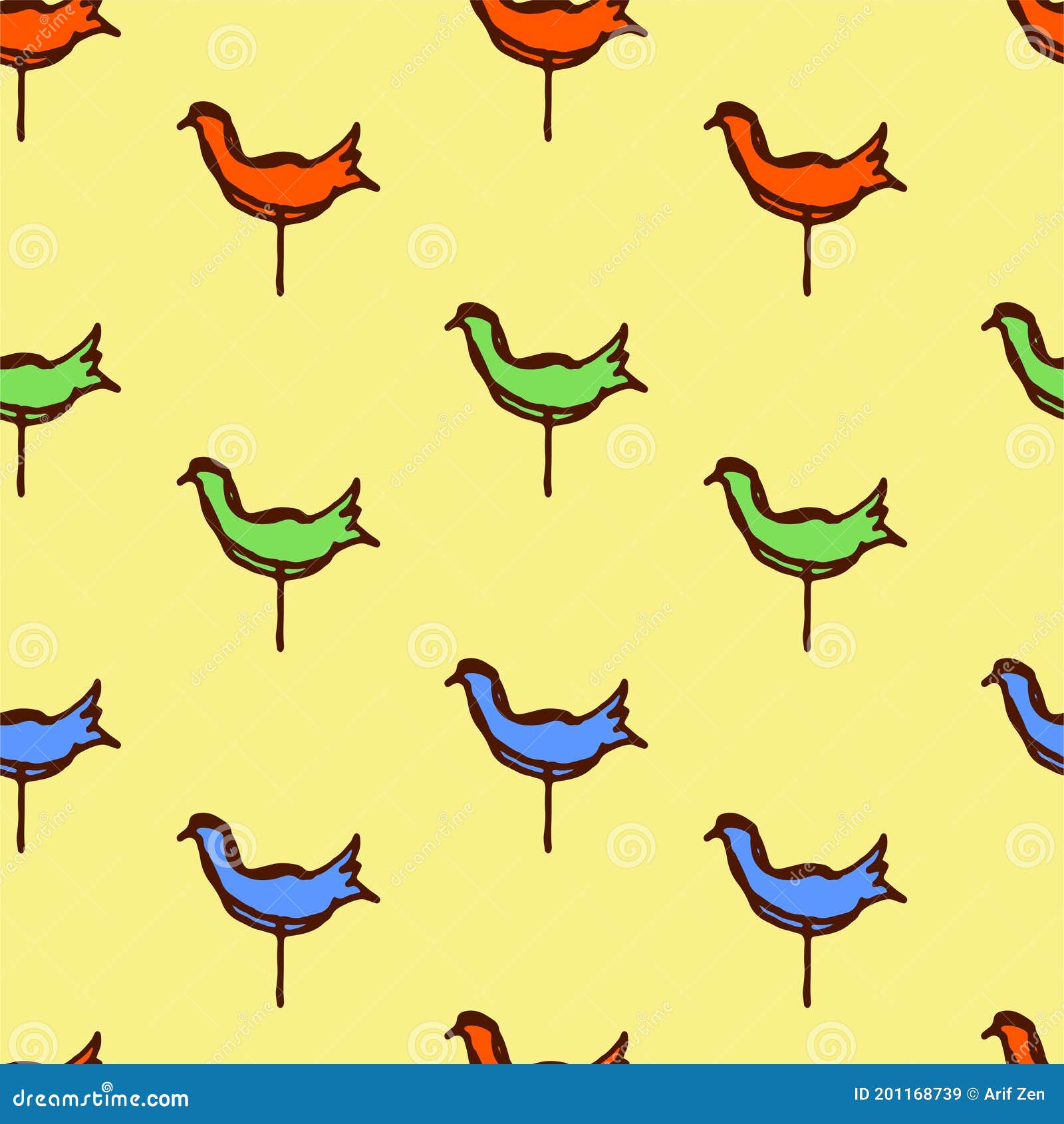 Thin Black Outline Shape of Bird Candy with Stick Seamless Pattern ...