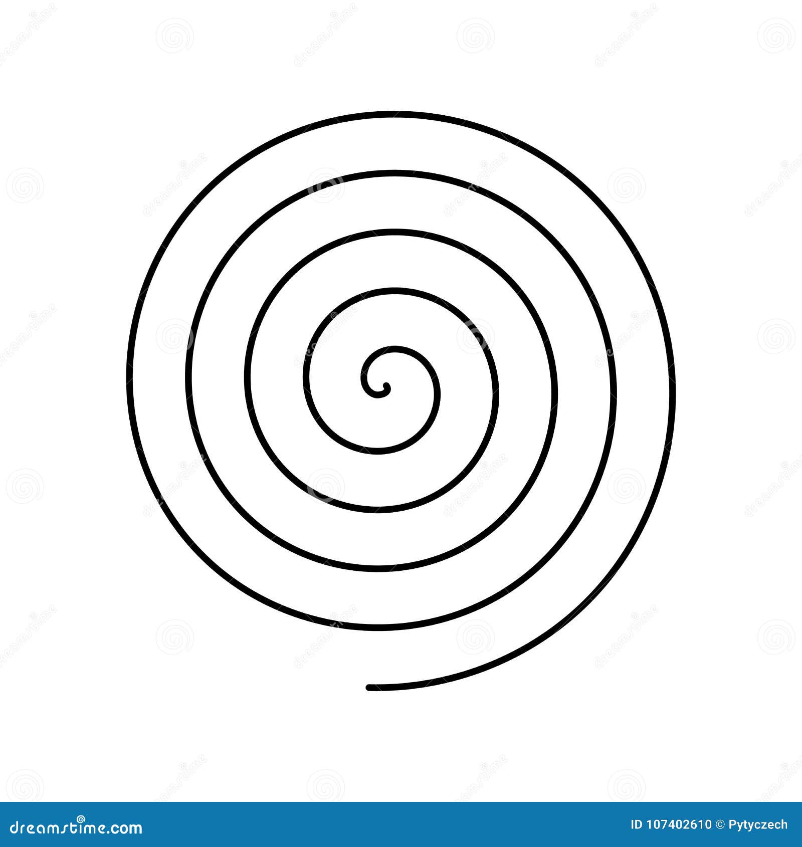 Thin Black Spiral Symbol. Simple Flat Vector Design Element Stock ...