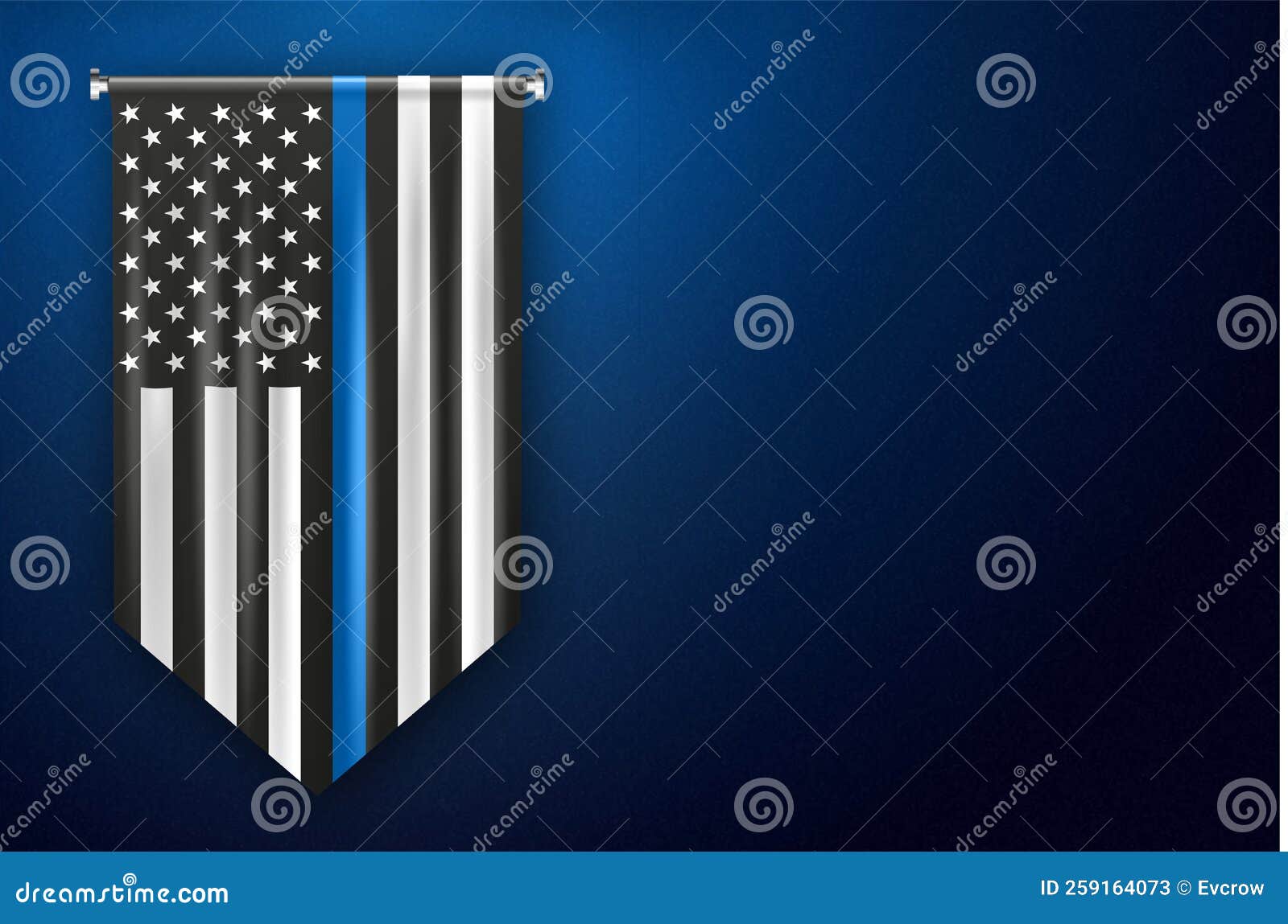 Thin Blue Line stock vector. Illustration of officer - 259164073