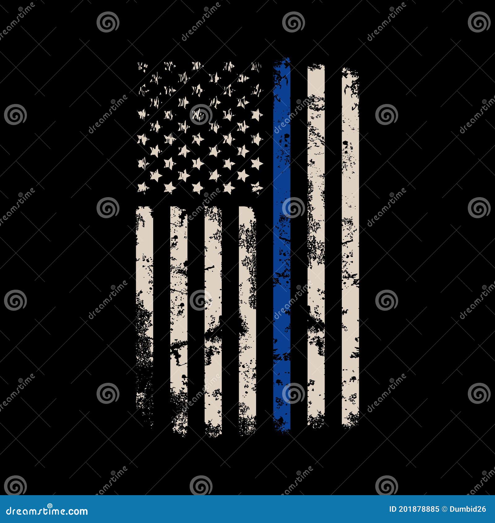 Thin Blue Line American Flag Stock Vector - Illustration of matter ...