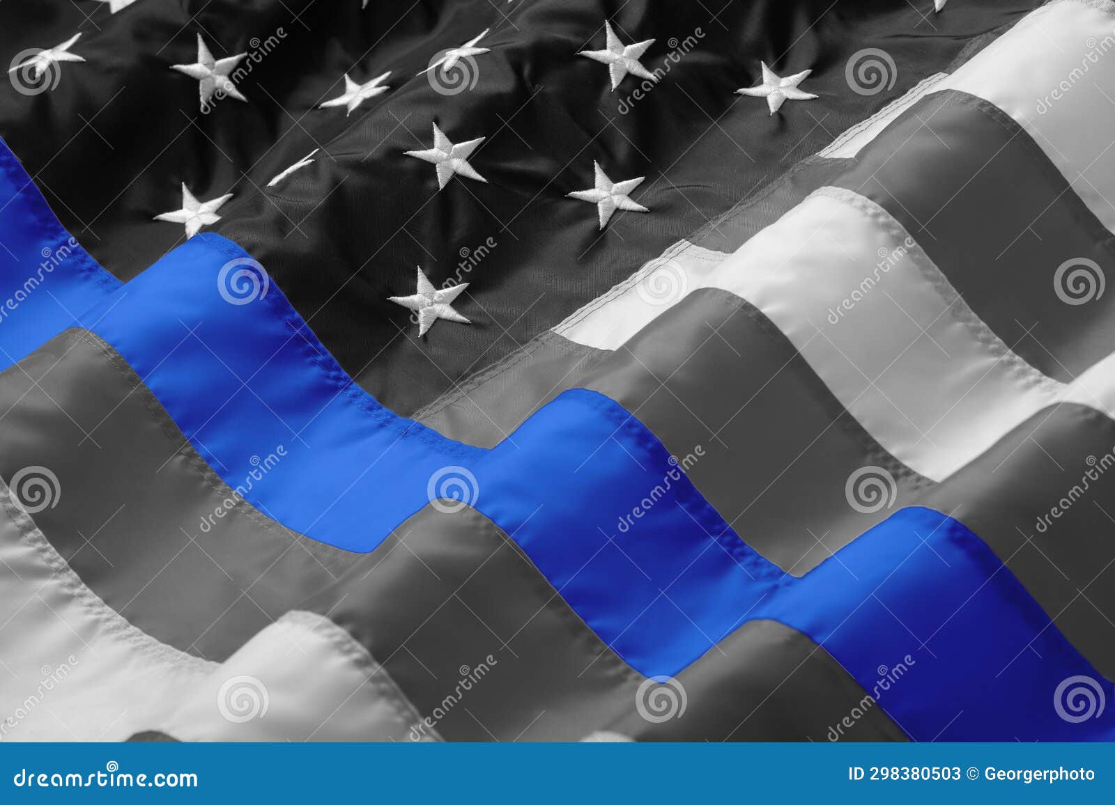 The Thin Blue line. stock image. Image of flags, forces - 298380503