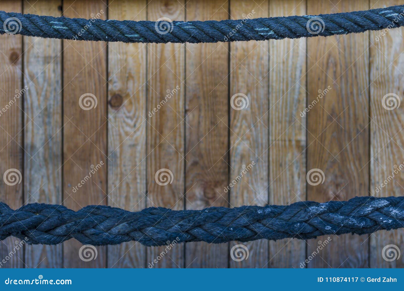 Thin Blue Rope As a Handrail in the Upper and Thick Rope in the Stock ...
