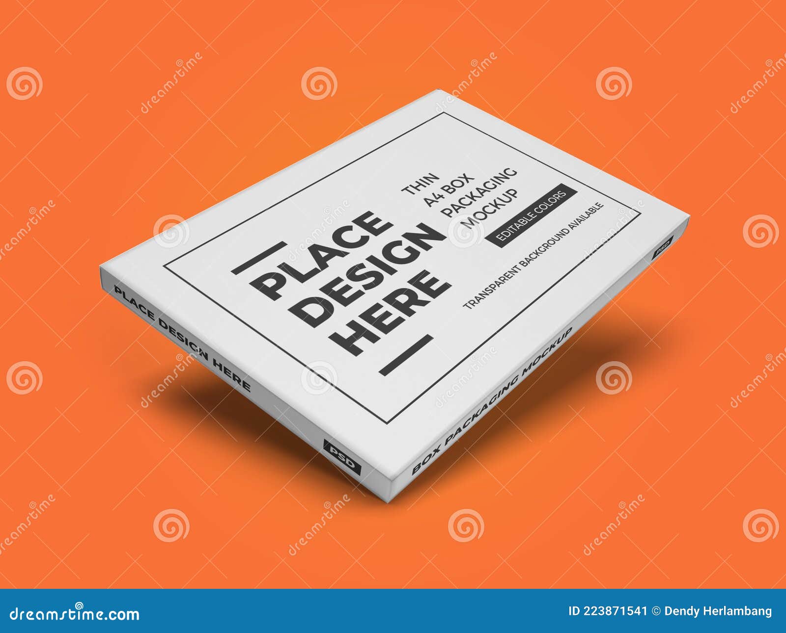 Thin A4 Box Packaging 3D Illustration Mockup Scene Stock Illustration ...