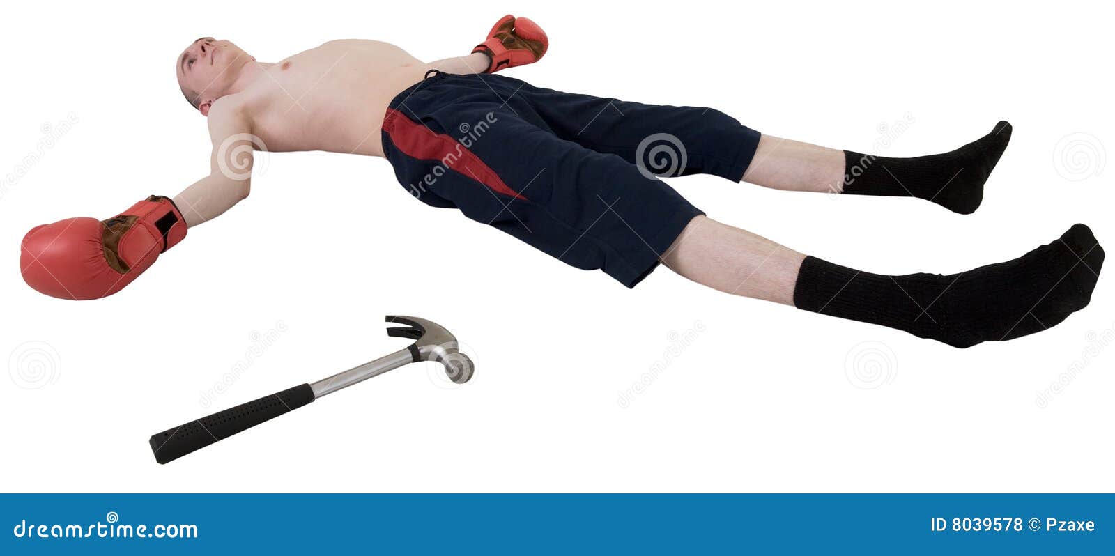 The Thin Boxer in Gloves on the Floor Stock Photo - Image of boxer ...