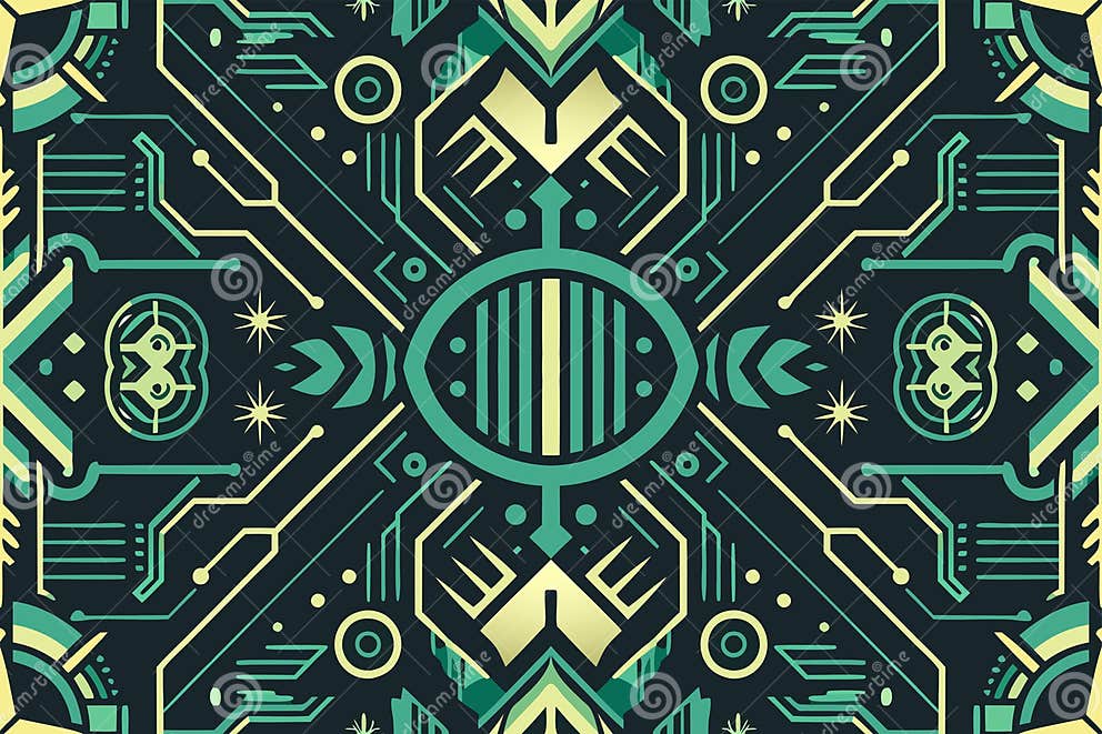 Thin Circuit Trace Lines on Technology Background. Abstract Digital ...