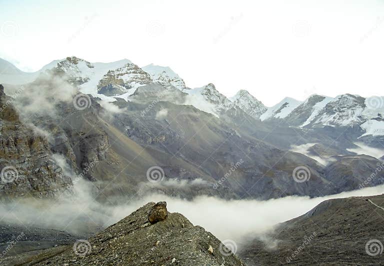 Clouds Falling Down a Mountain To a Valley Stock Photo - Image of ridge ...