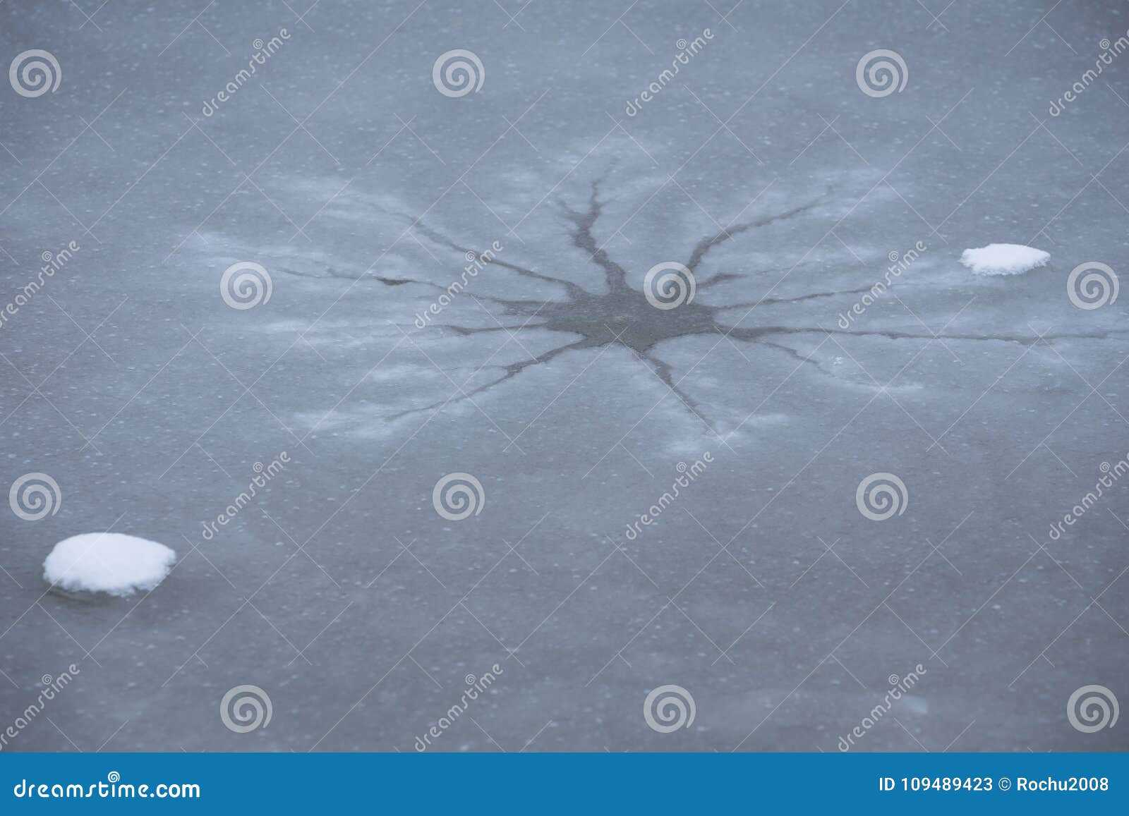 Thin Cracking Ice / Winter Season Stock Image - Image of thin ...
