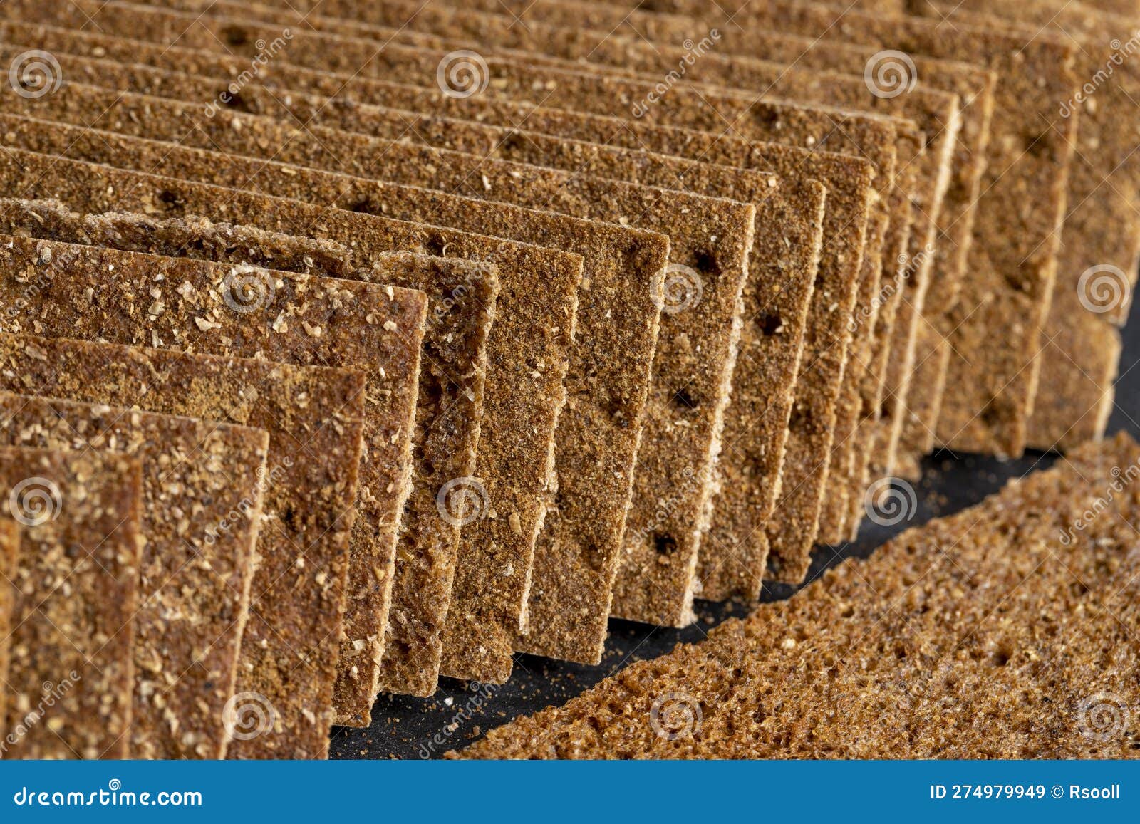 Thin Crispy Rye Flour Bread with Bran Stock Image - Image of cracker ...