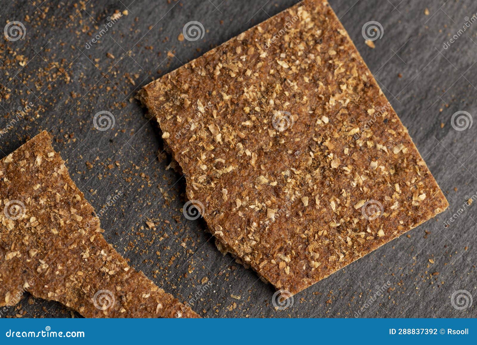 Thin Crispy Rye Flour Bread with Bran Stock Photo - Image of crispbread ...