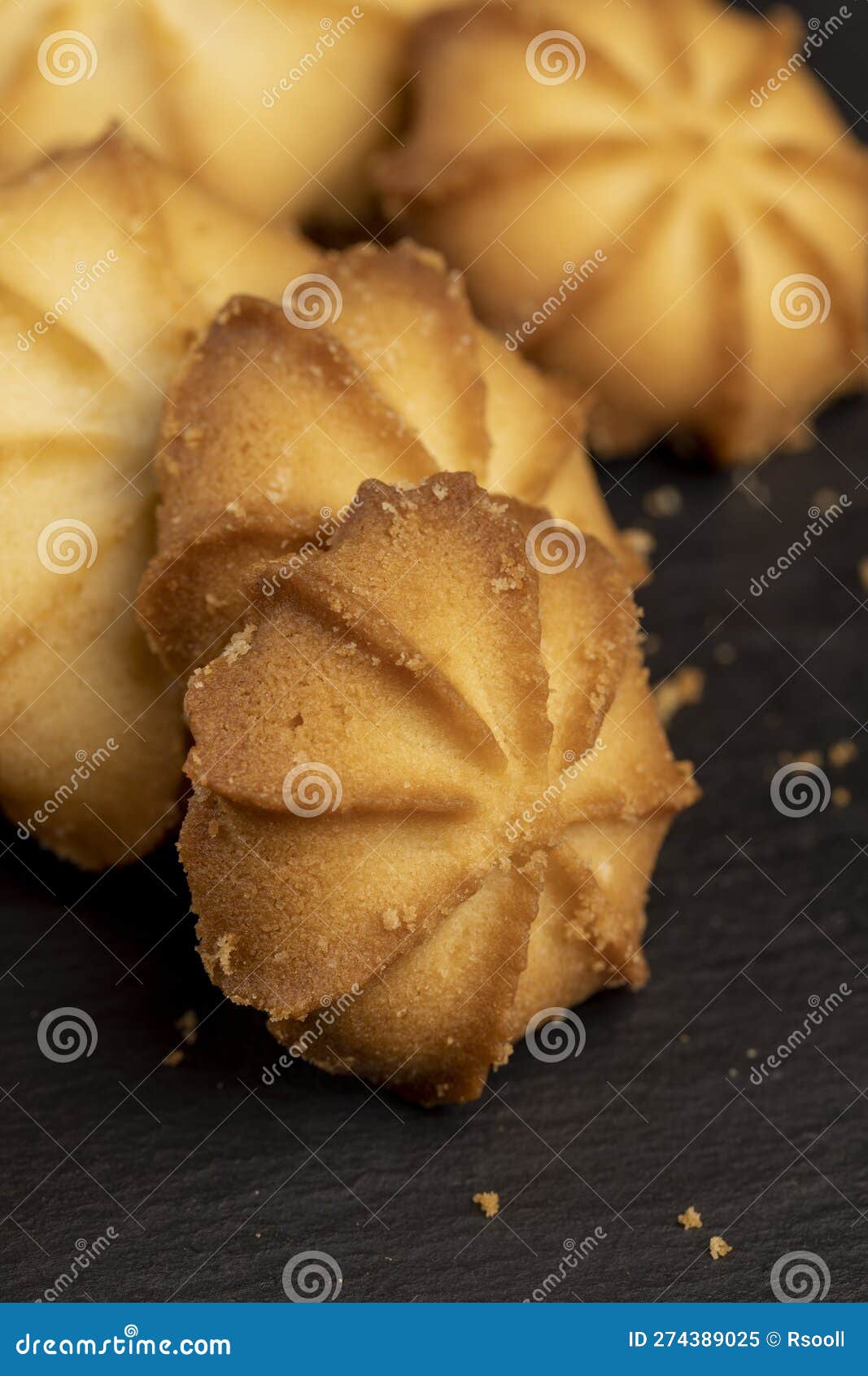 Thin and Crispy Shortbread Cookies on the Table Stock Image - Image of ...