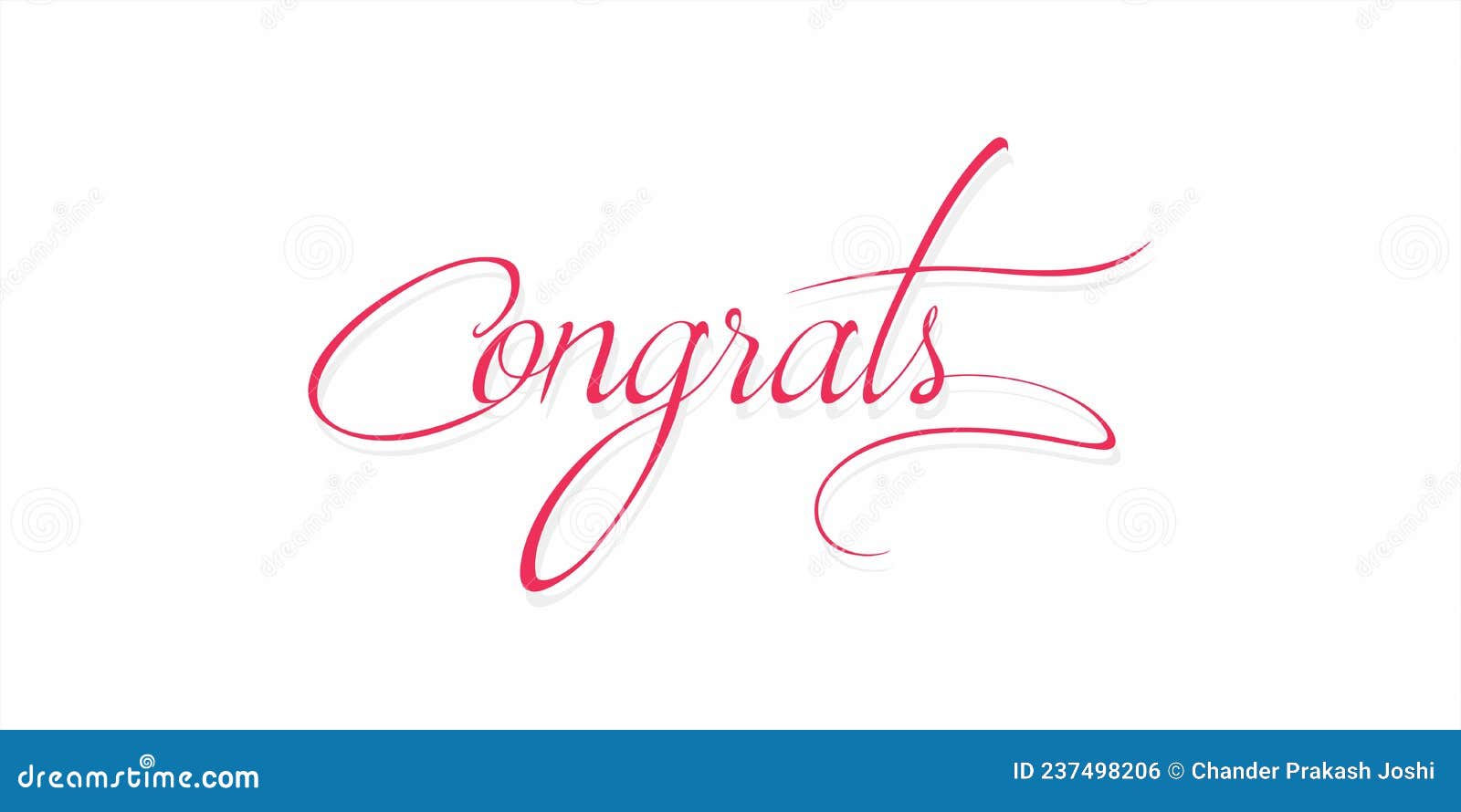 Thin Cursive Creative Calligraphy of Congrats Word. Congrats Word in ...