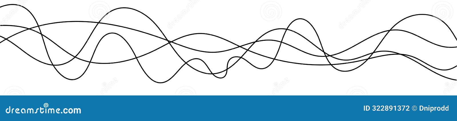 Thin curved wavy lines stock vector. Illustration of element - 322891372