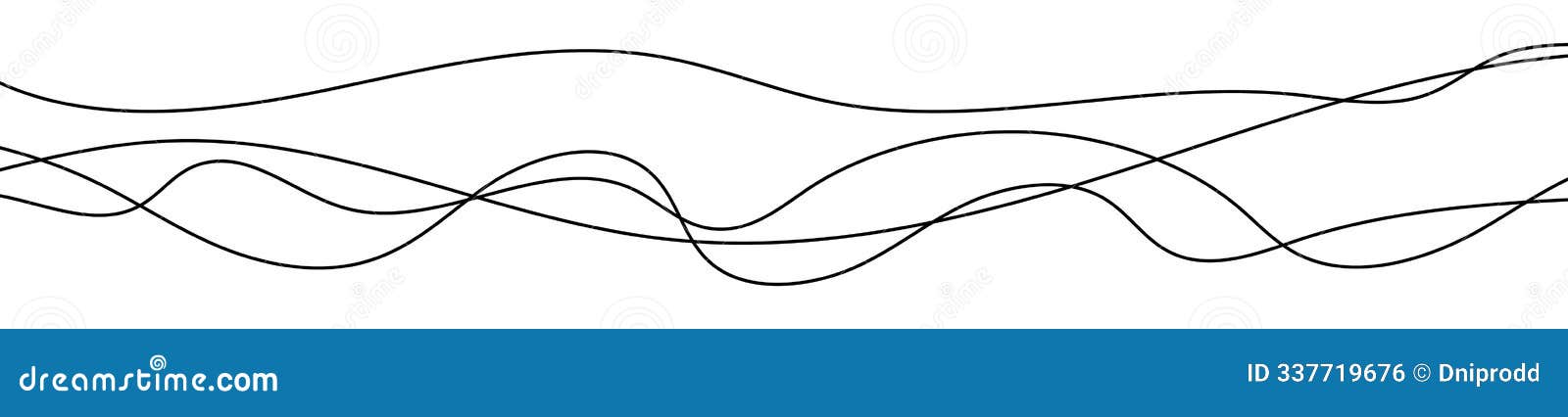 Thin curved wavy lines stock illustration. Illustration of vector ...