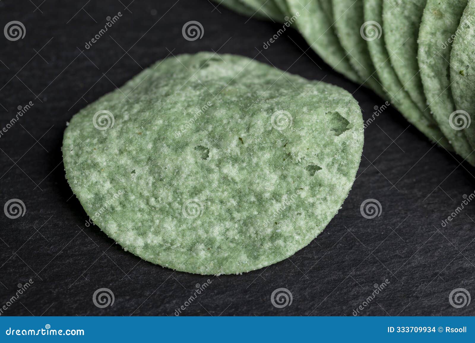 Thin and Delicious Green Potato Chips Stock Photo - Image of thin ...