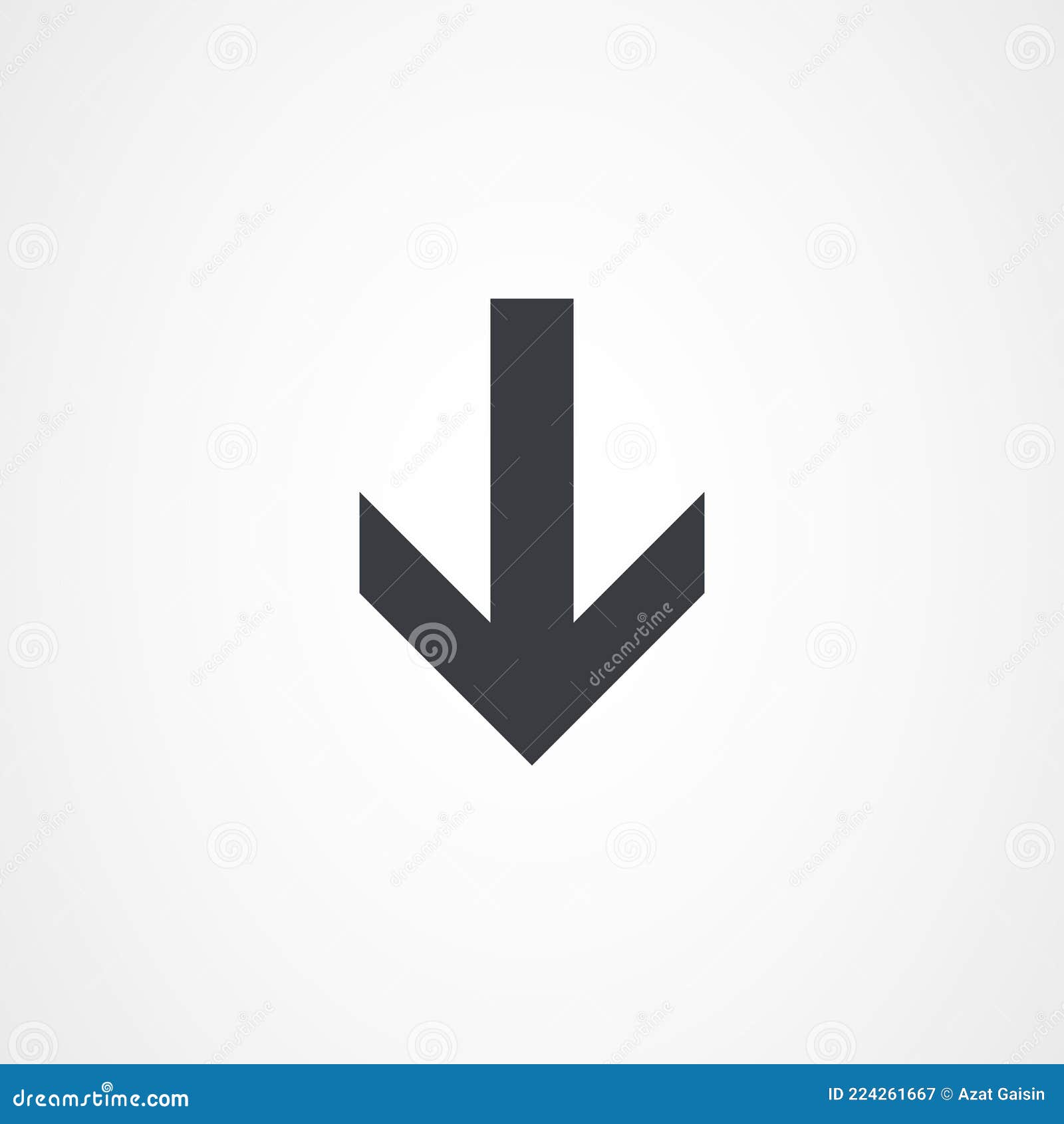 Thin Download Arrow, Arrow Icon Stock Illustration - Illustration of ...